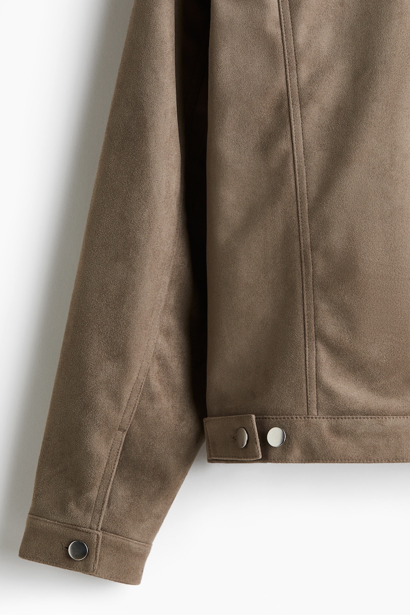 Regular Fit Napped Jacket - Dark beige - Men | H&M US