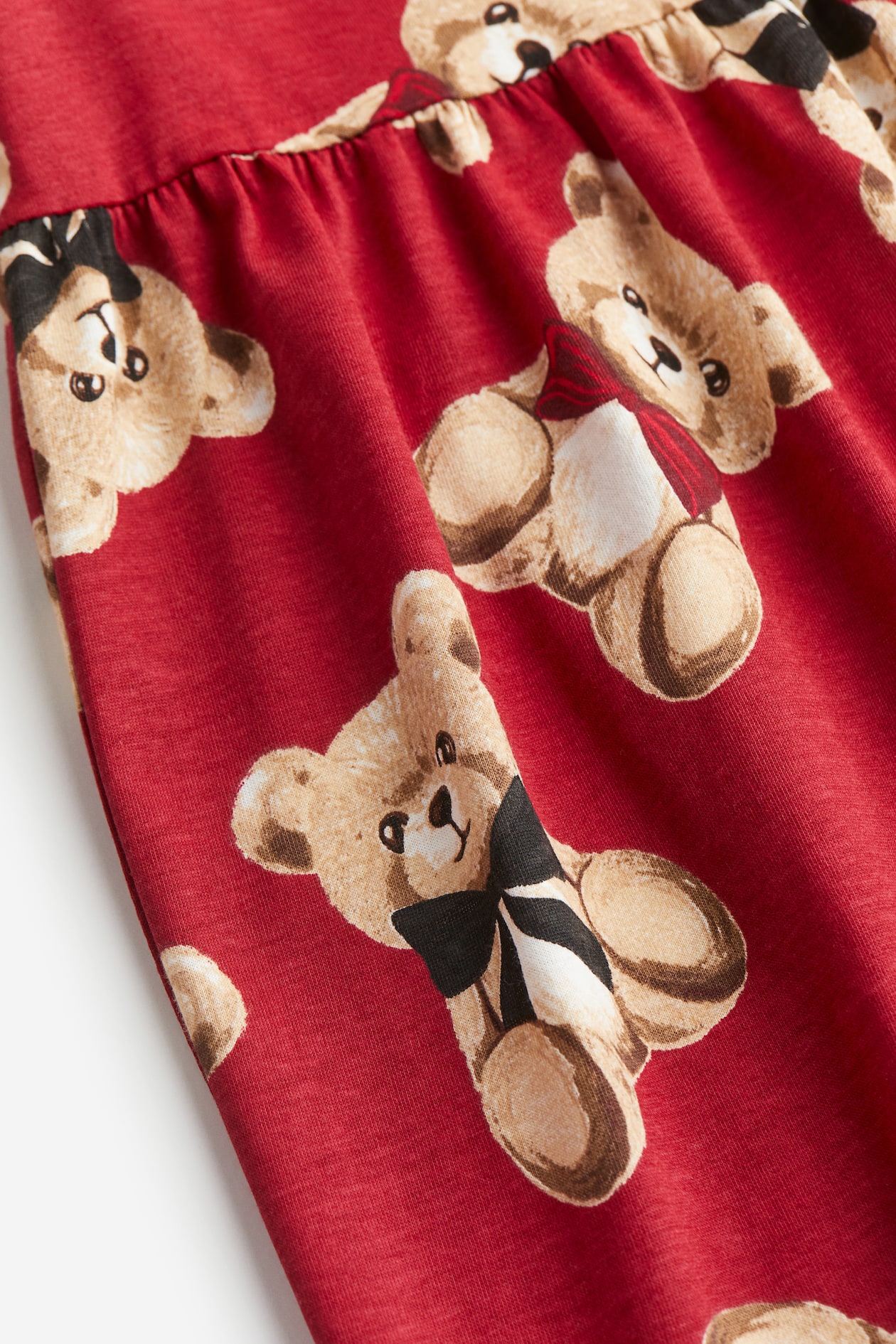 Red/teddy bears Cotton Jersey Dress for kids | H&M CA