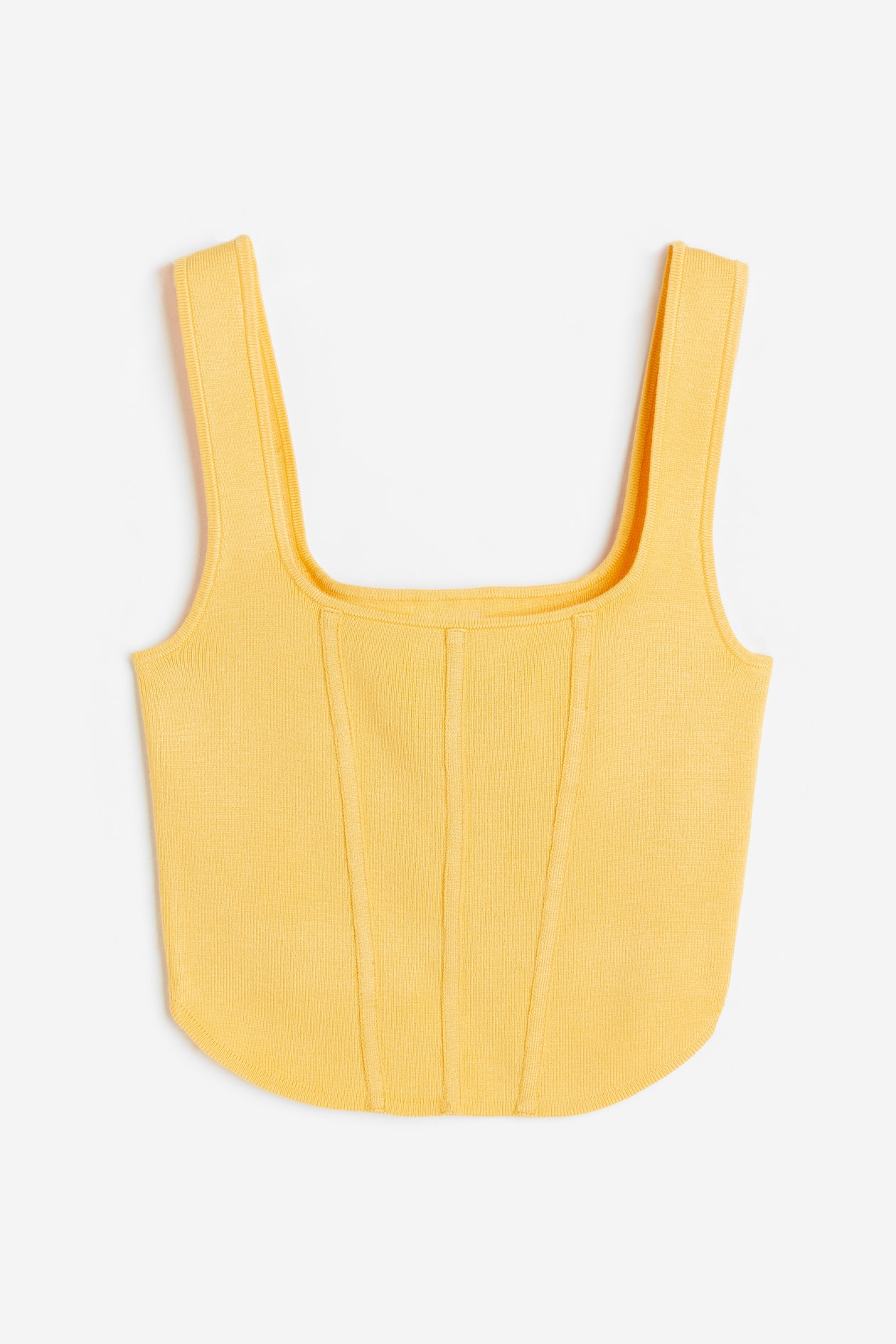 Women's Yellow Fine-knit corset top | H&M GB