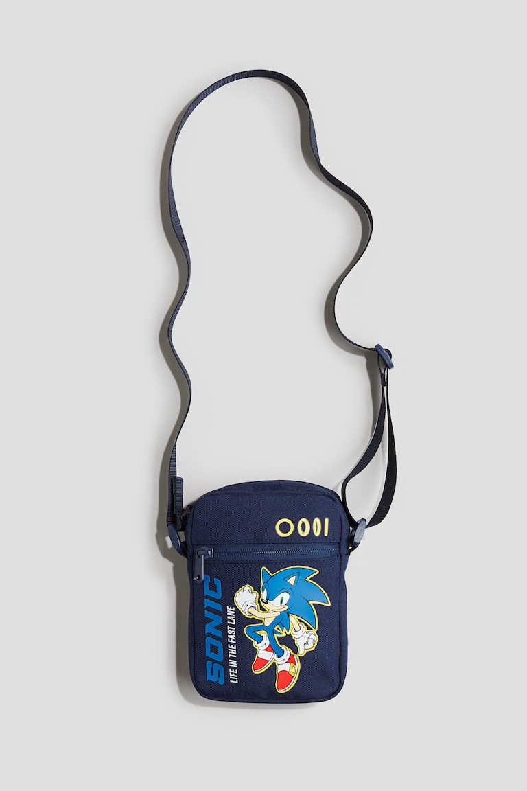 Printed Shoulder Bag - Dark blue/Sonic the Hedgehog - Kids | H&M CA