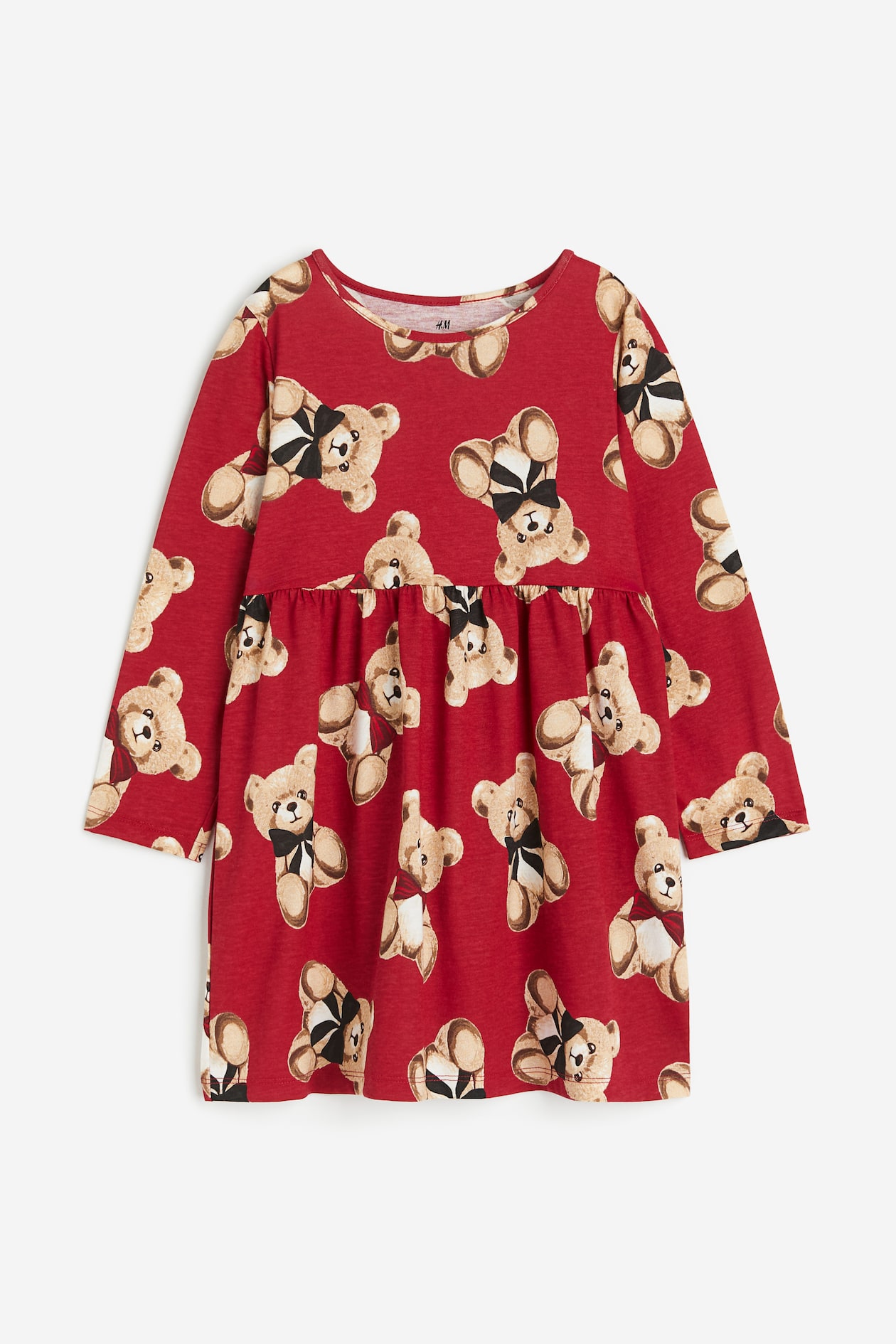 Red/teddy bears Cotton Jersey Dress for kids | H&M CA