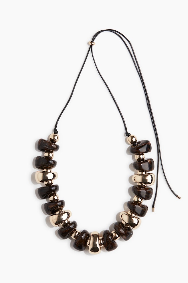 Beaded Cord Necklace - Gold-colored/dark brown - Ladies | H&M US