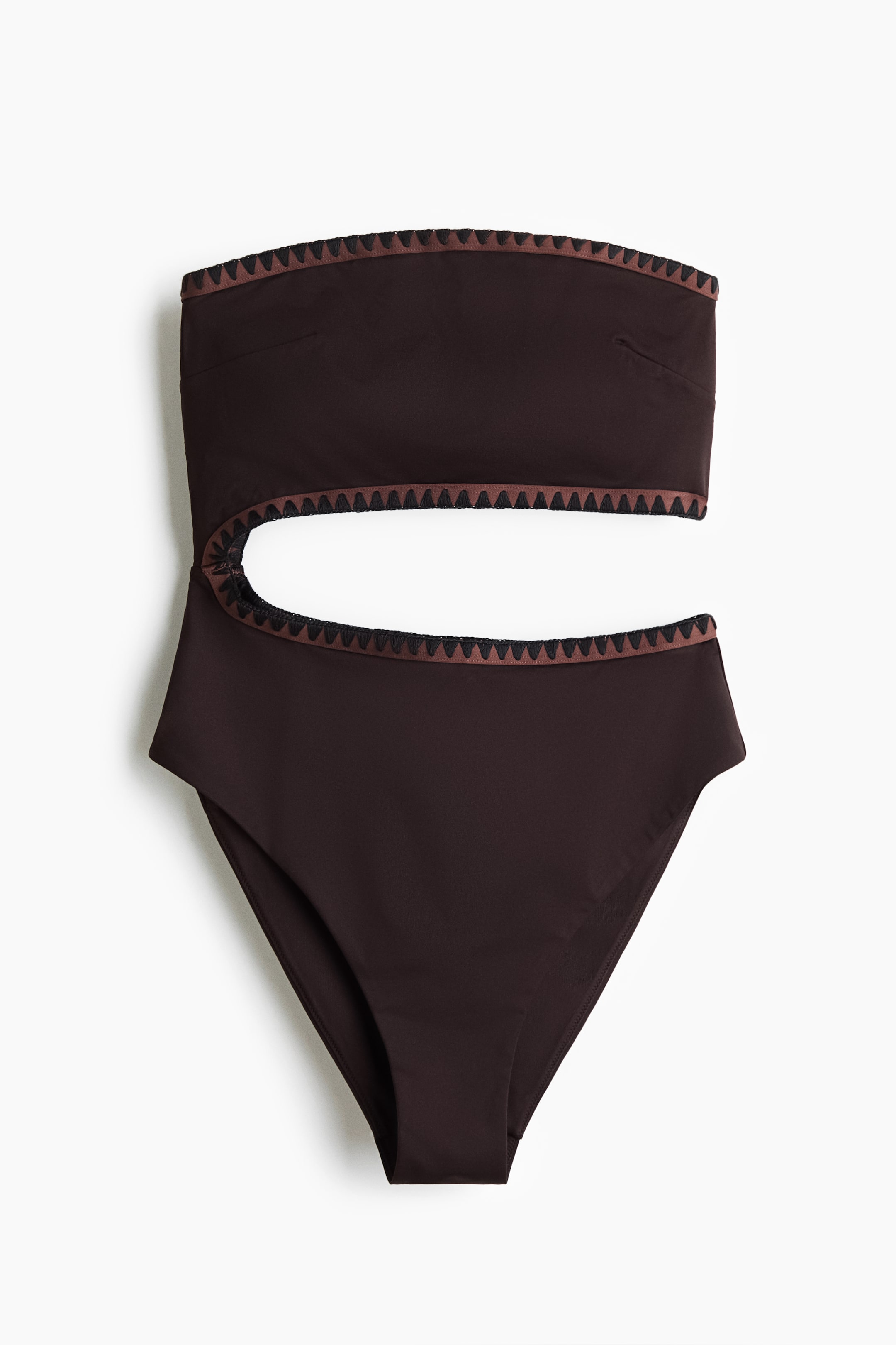 Maillot de bain bandeau paddé High Leg - Marron foncé - FEMME | H&M FR