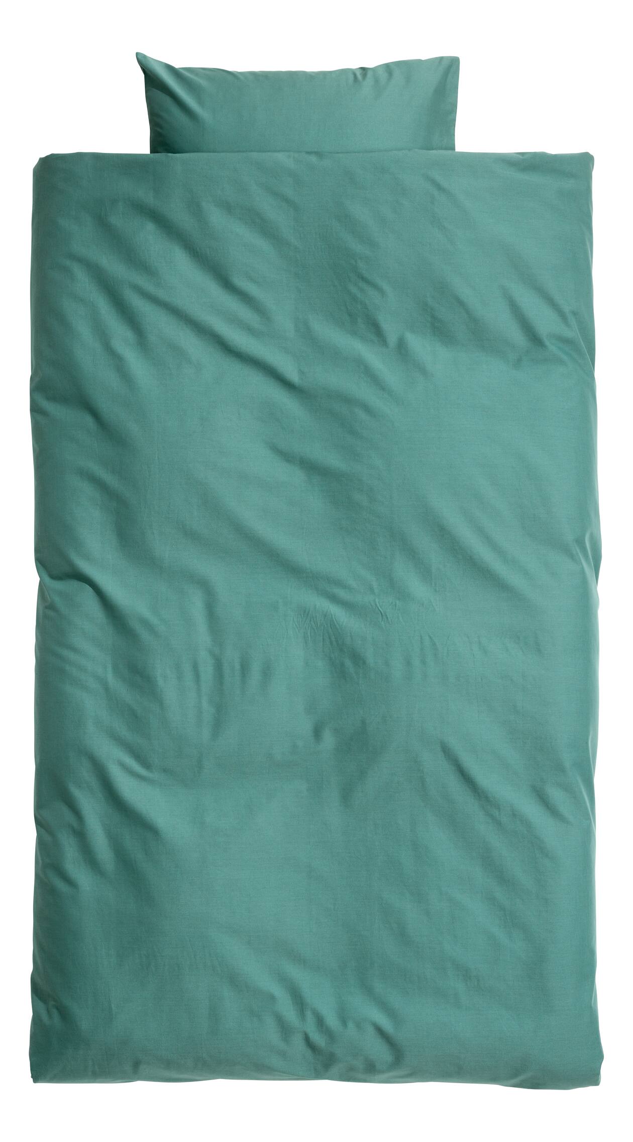 Enkelt sengesett i bomull - Mosegrønn - Home All | H&M NO