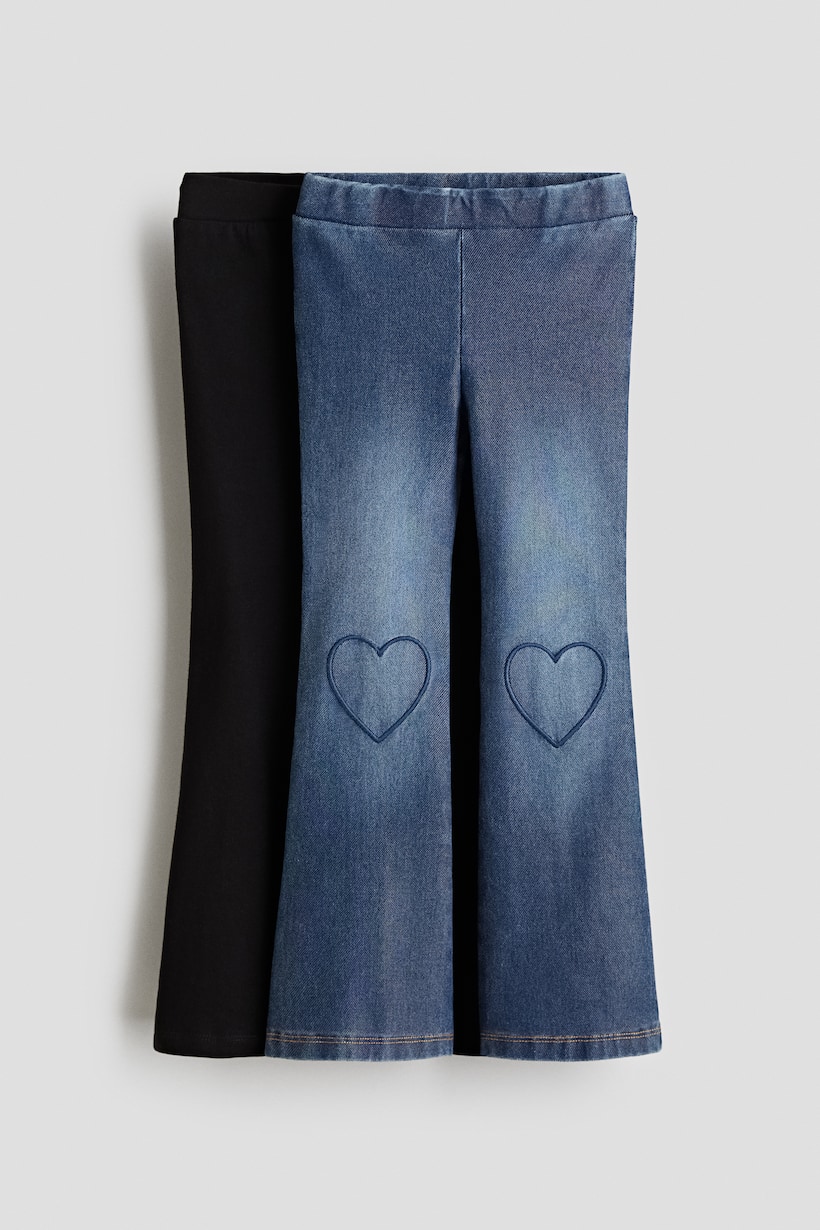 2-pack Flared Jeggings - Black/dark denim blue - Kids | H&M US