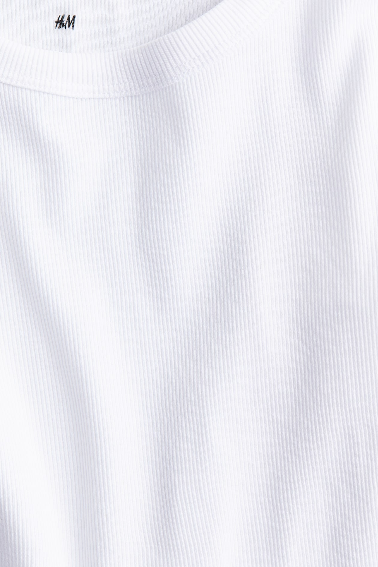 White Ribbed Cotton Jersey Top for kids | H&M US
