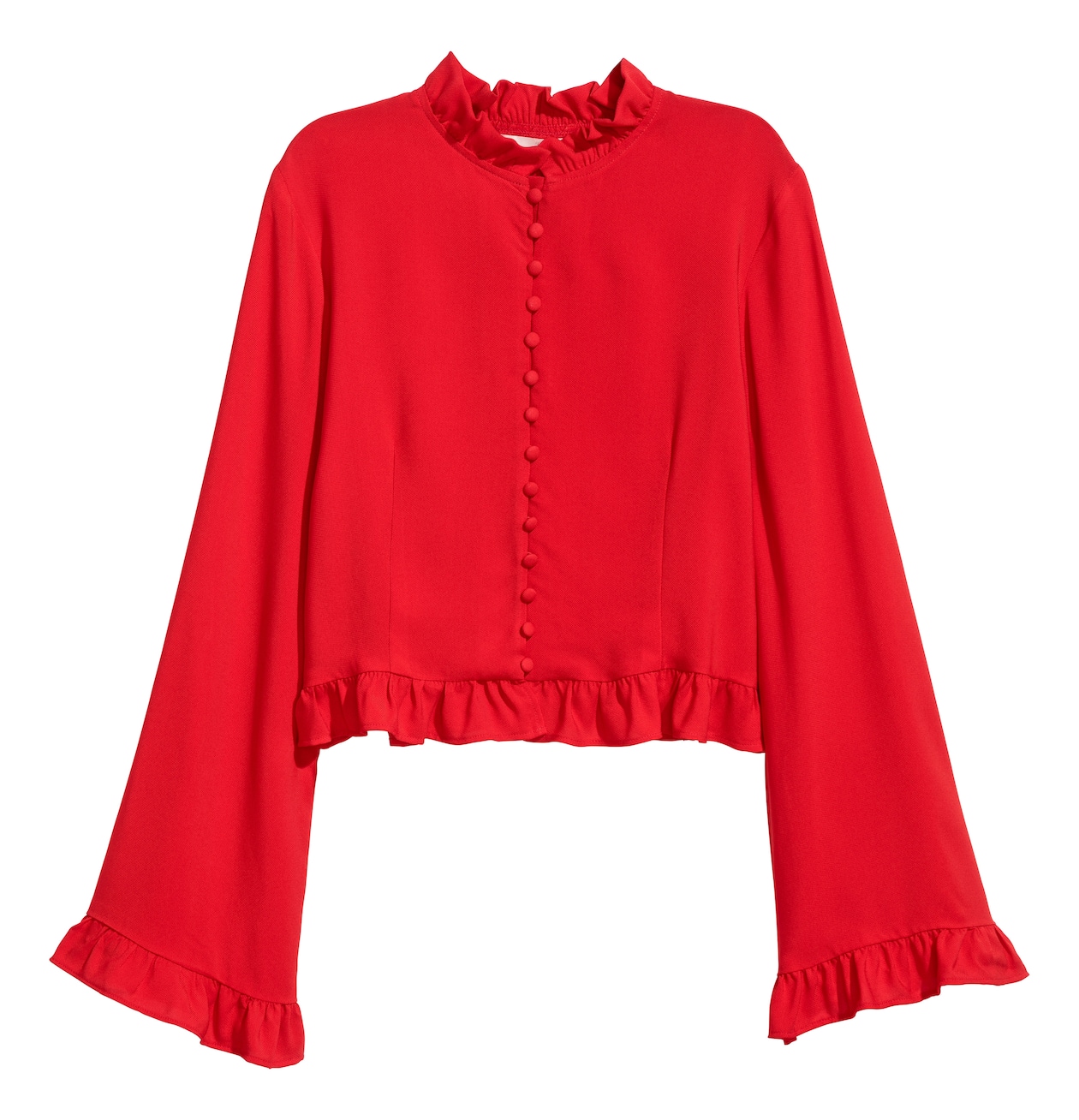Women's Red Frilled blouse | H&M GB