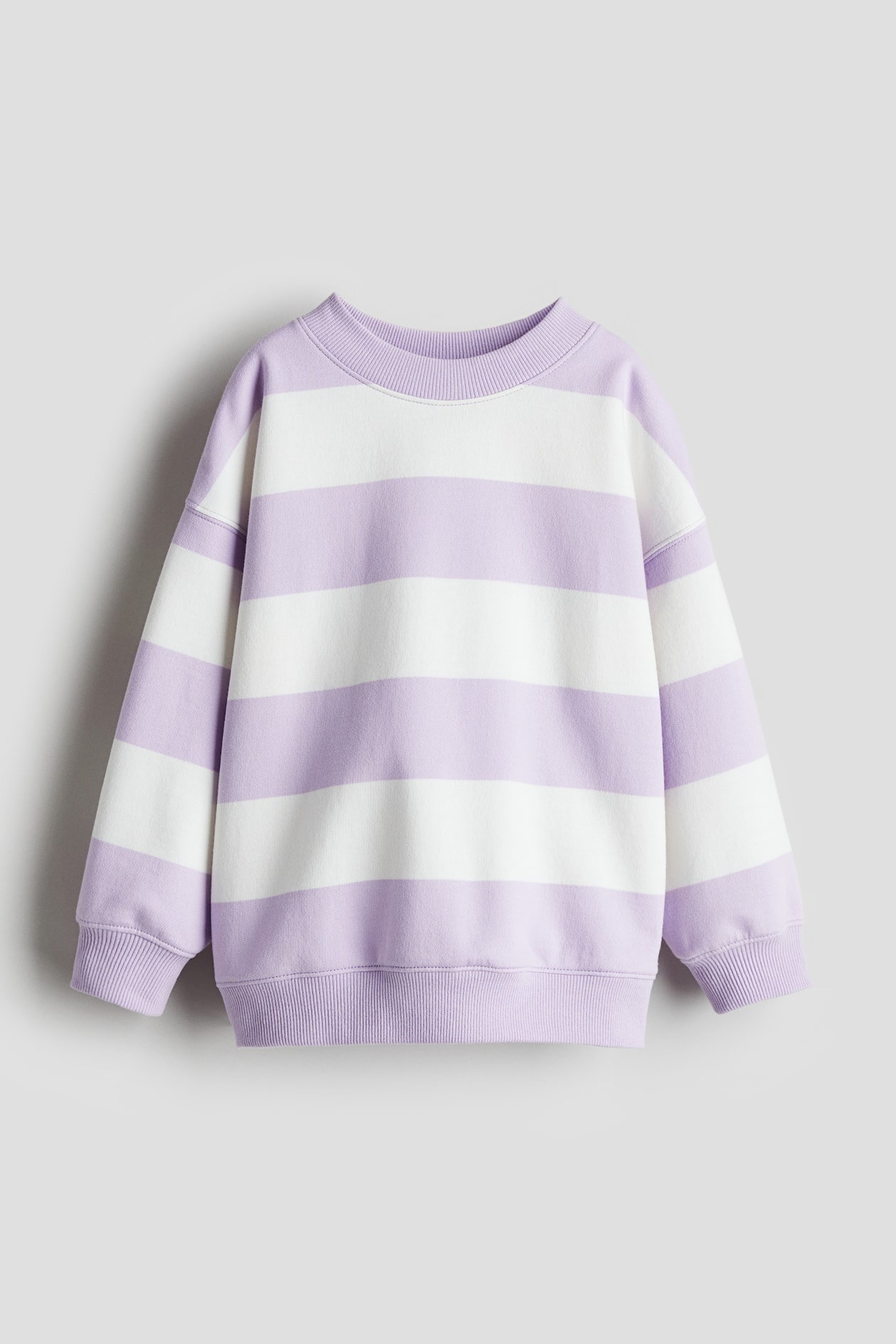 Purple/striped Oversized Brushed-Inside Sweatshirt for kids | H&M CA