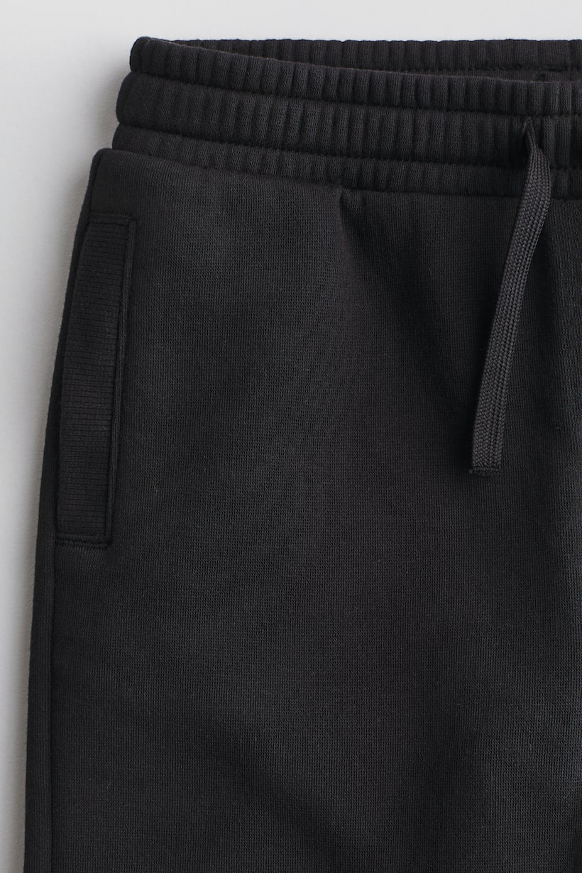 Black Wide Brushed-Inside Joggers for kids | H&M US
