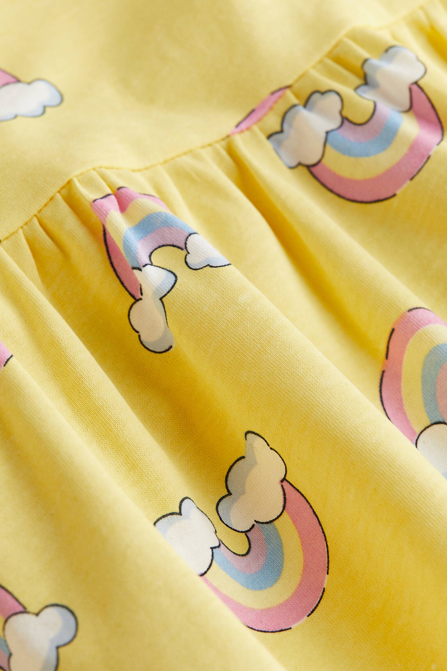 Yellow/rainbows Cotton Jersey Dress for kids | H&M US