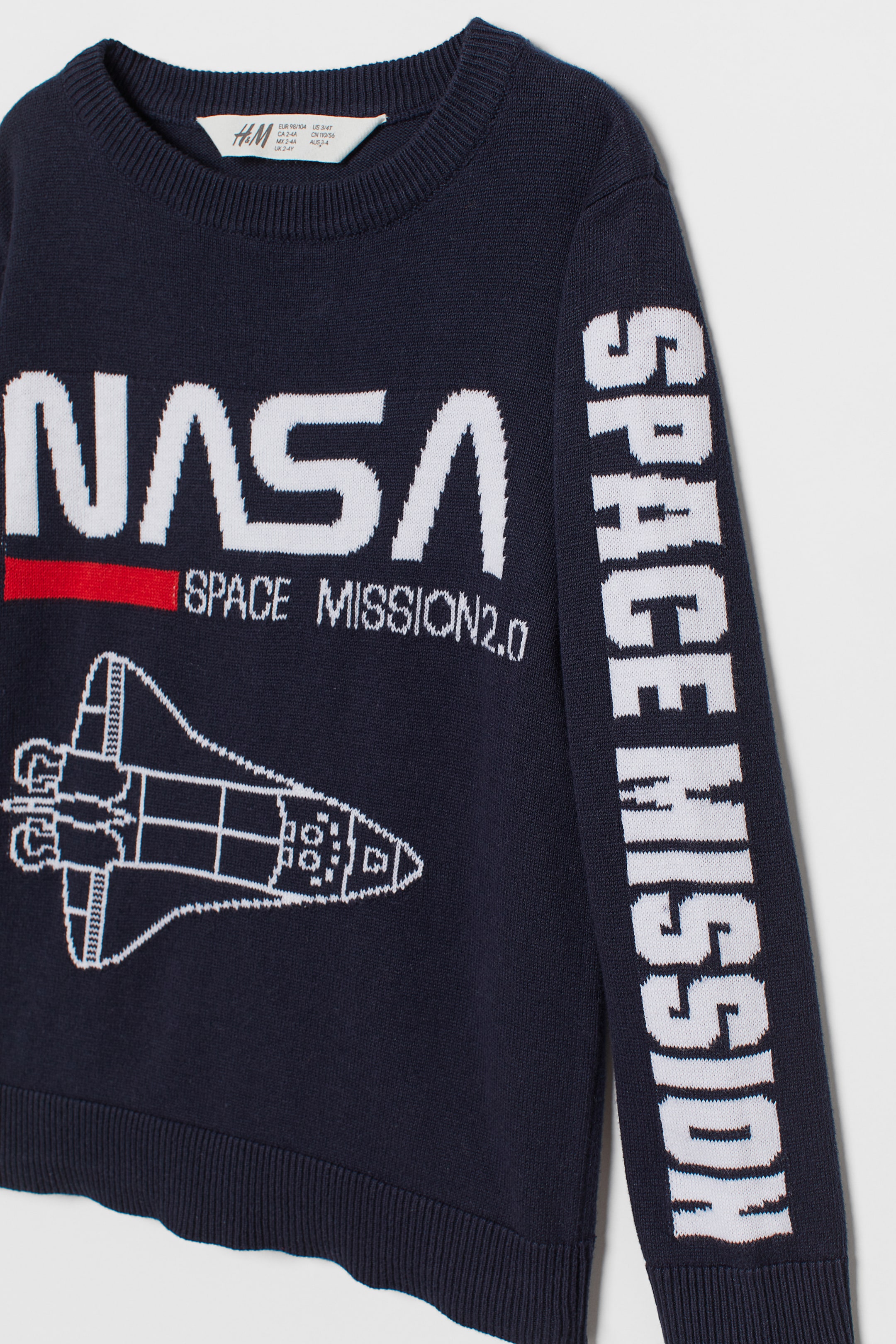 Jacquard-knit Sweater - Dark blue/NASA - Kids | H&M CA