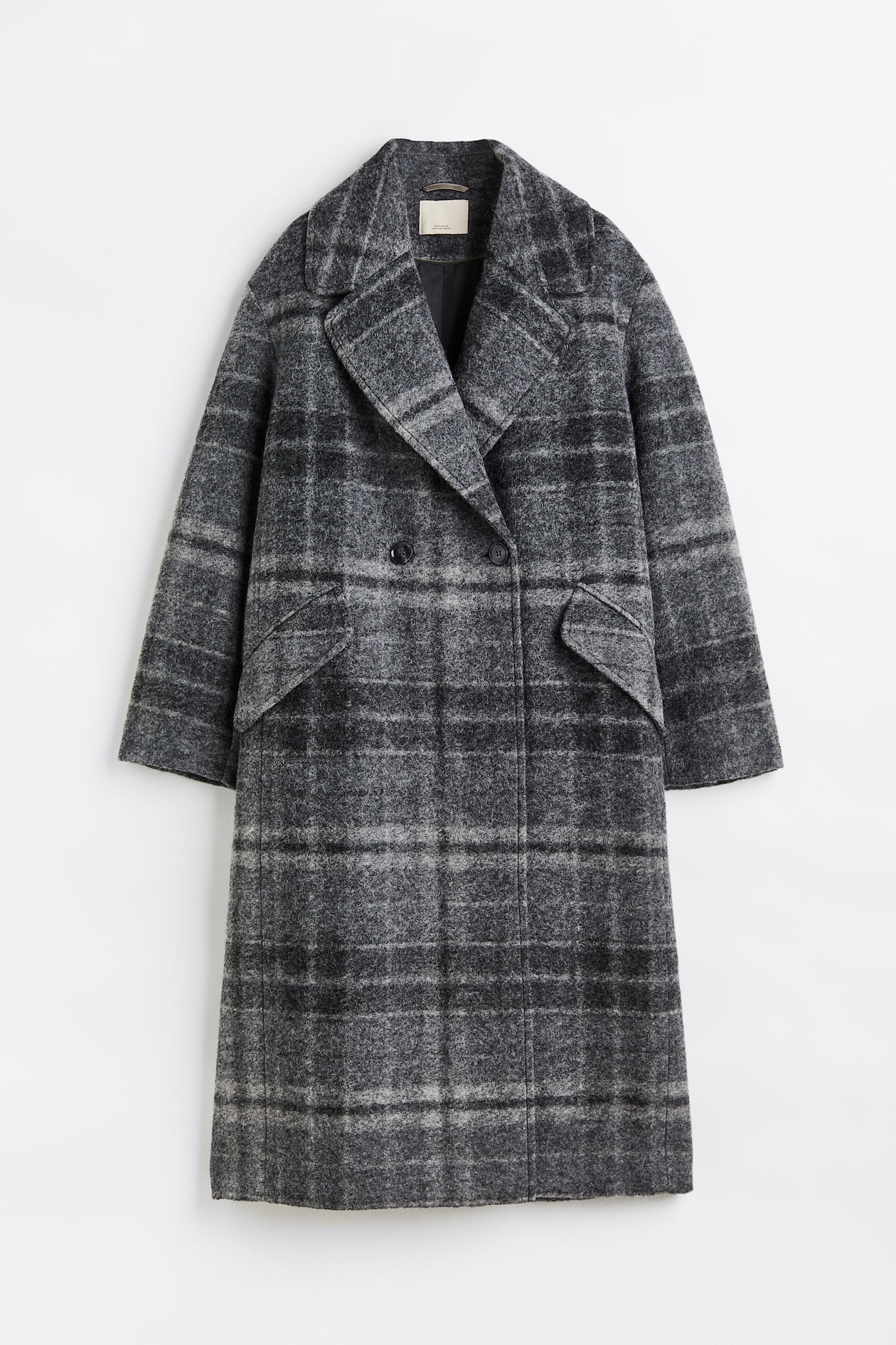 Women's Grey/Checked Wool-blend coat | H&M GB