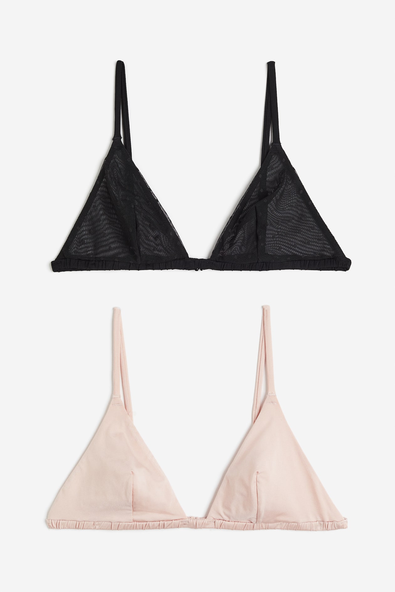 Set van 2 soft-bh‘s - Poederroze/zwart - DAMES | H&M NL