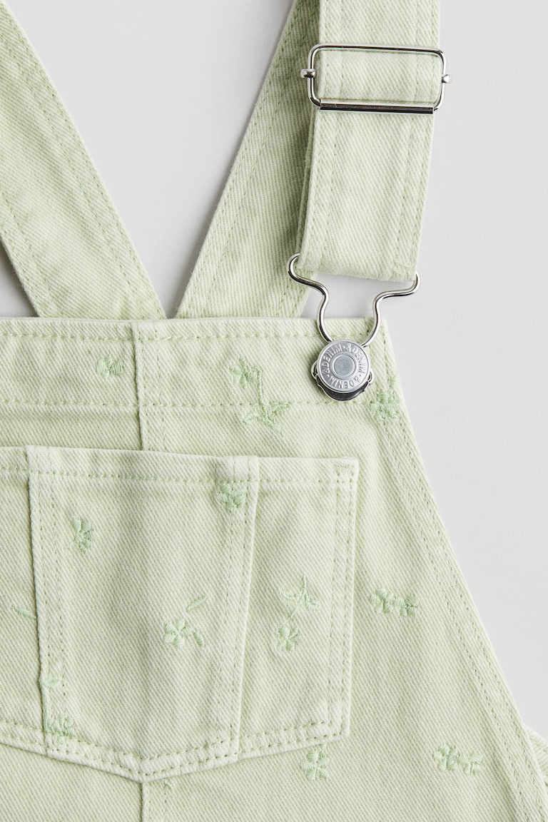 Light green Denim Overall Shorts for kids | H&M US