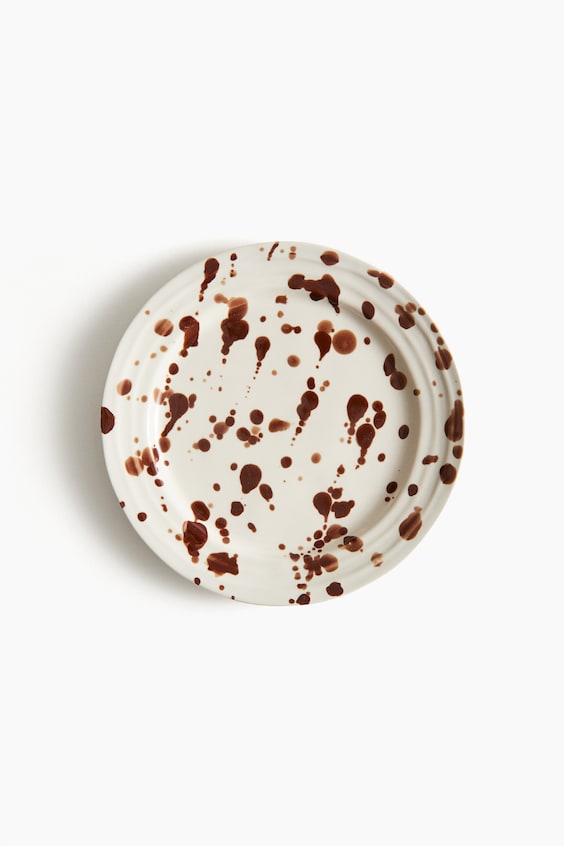 Stoneware plate - Brown/Spotted - Home All | H&M GB