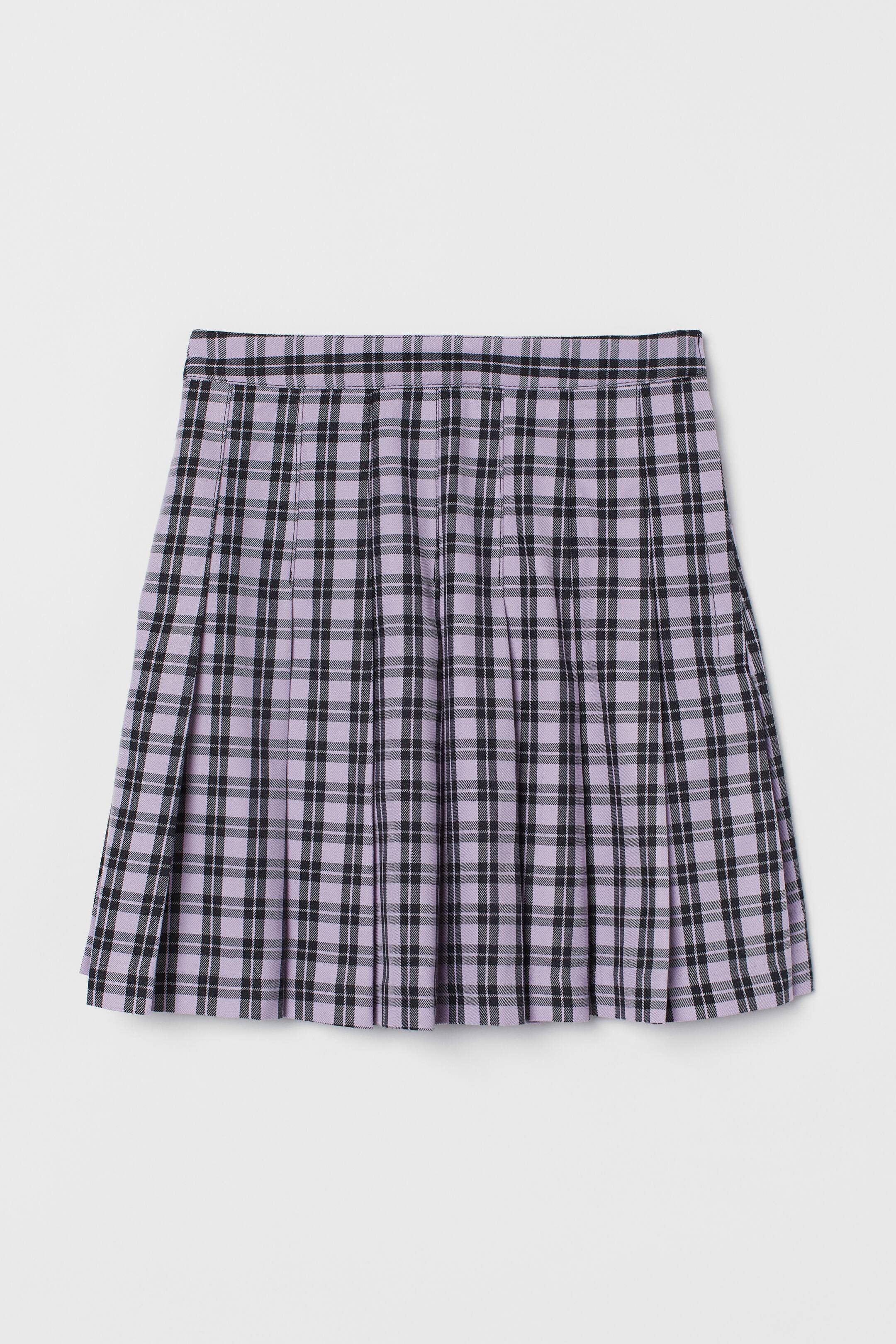 Plisirana suknja - Svetloljubičasta/karirano - Kids | H&M RS