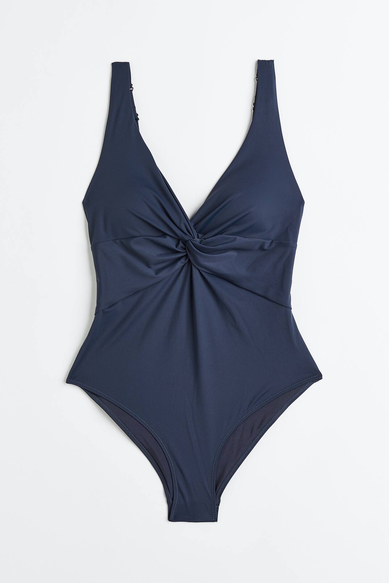 Shape-Badeanzug - V-Ausschnitt - Ärmellos - Dunkelblau - Ladies | H&M AT