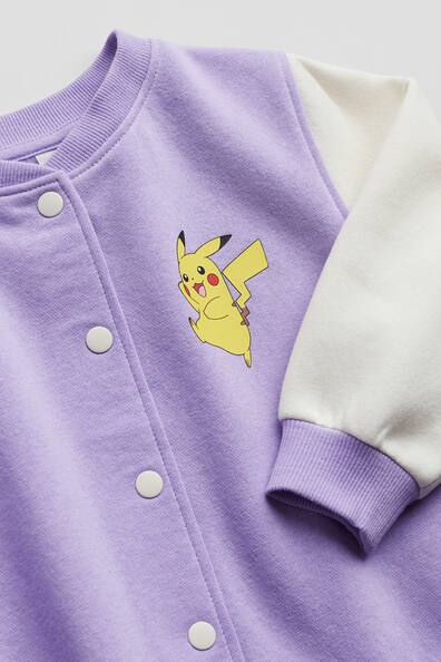 Printed Sweatshirt Cardigan - Light purple/Pokémon - Kids | H&M US