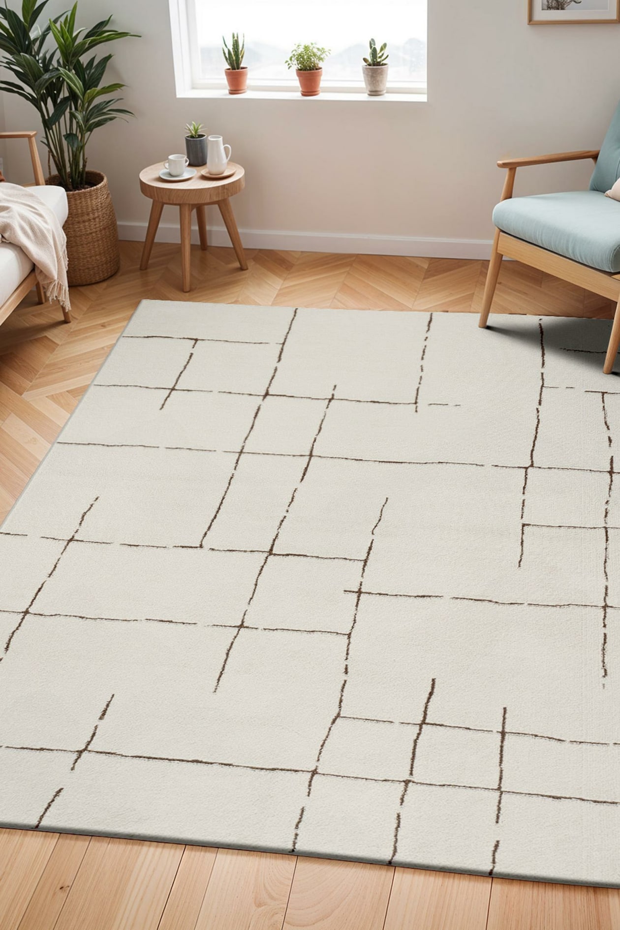 Scandi Modern High Pile Area Rug - Ivory - Livabliss - Home All | H&M GB