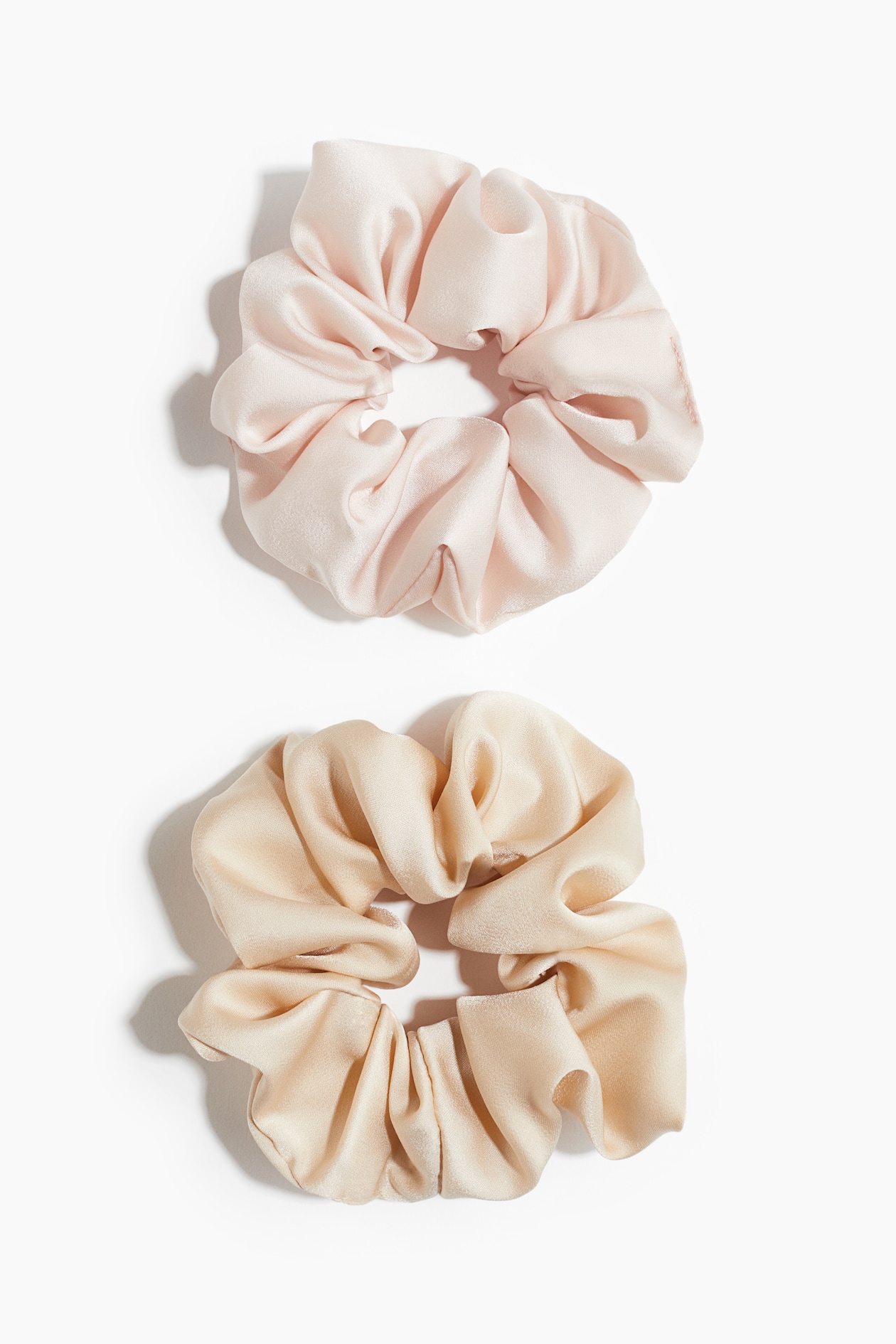 2-pack scrunchies - Powder pink/Light beige - Ladies | H&M GB