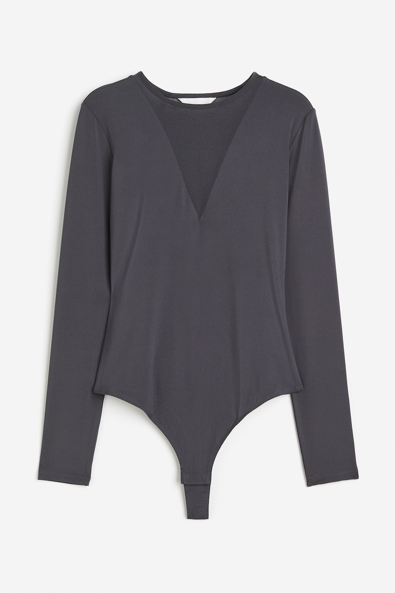 Mesh-detail jersey body - Dark grey - Ladies | H&M IN