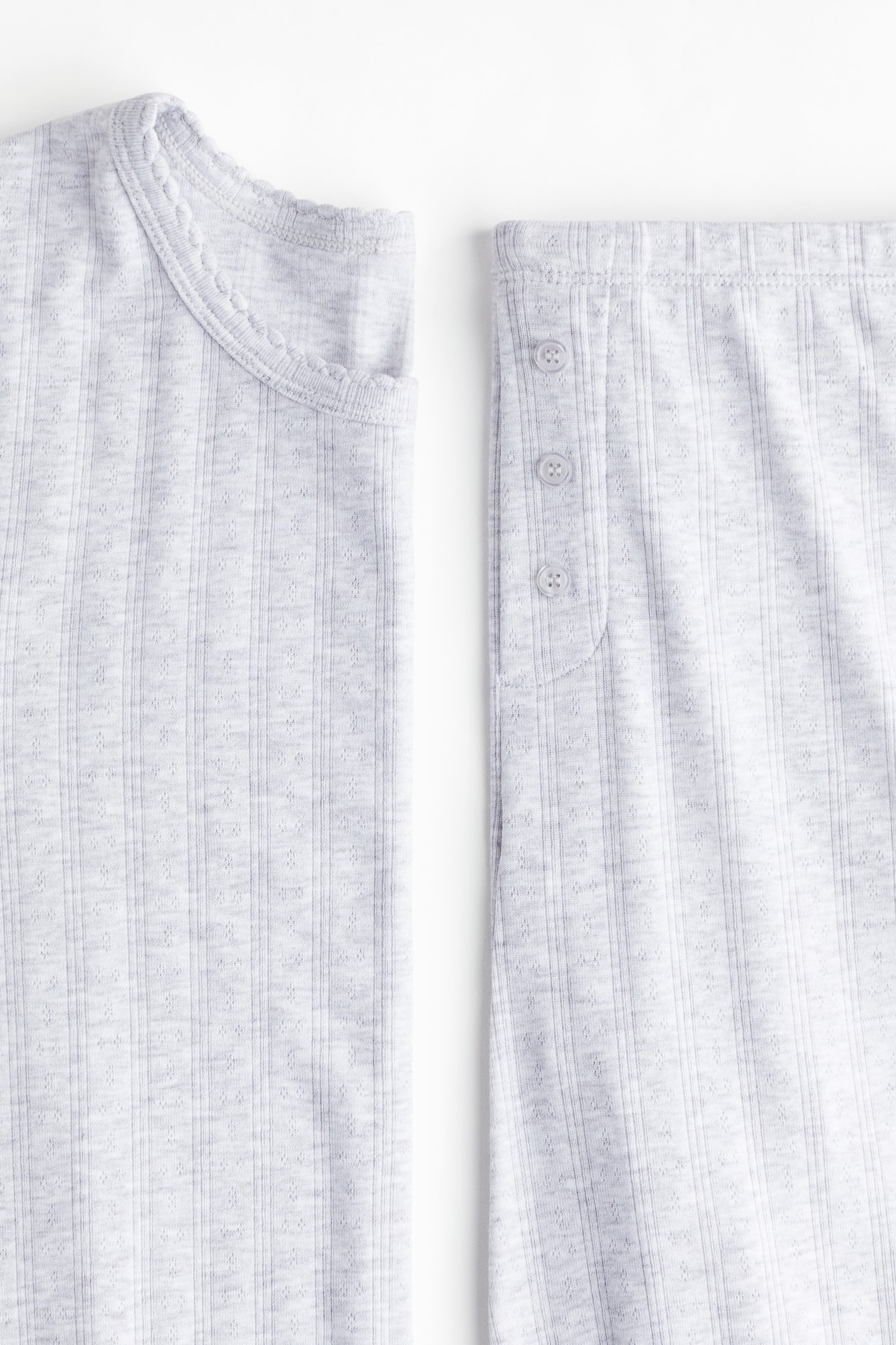 Women's Light gray melange Pointelle Jersey Pajamas | H&M US