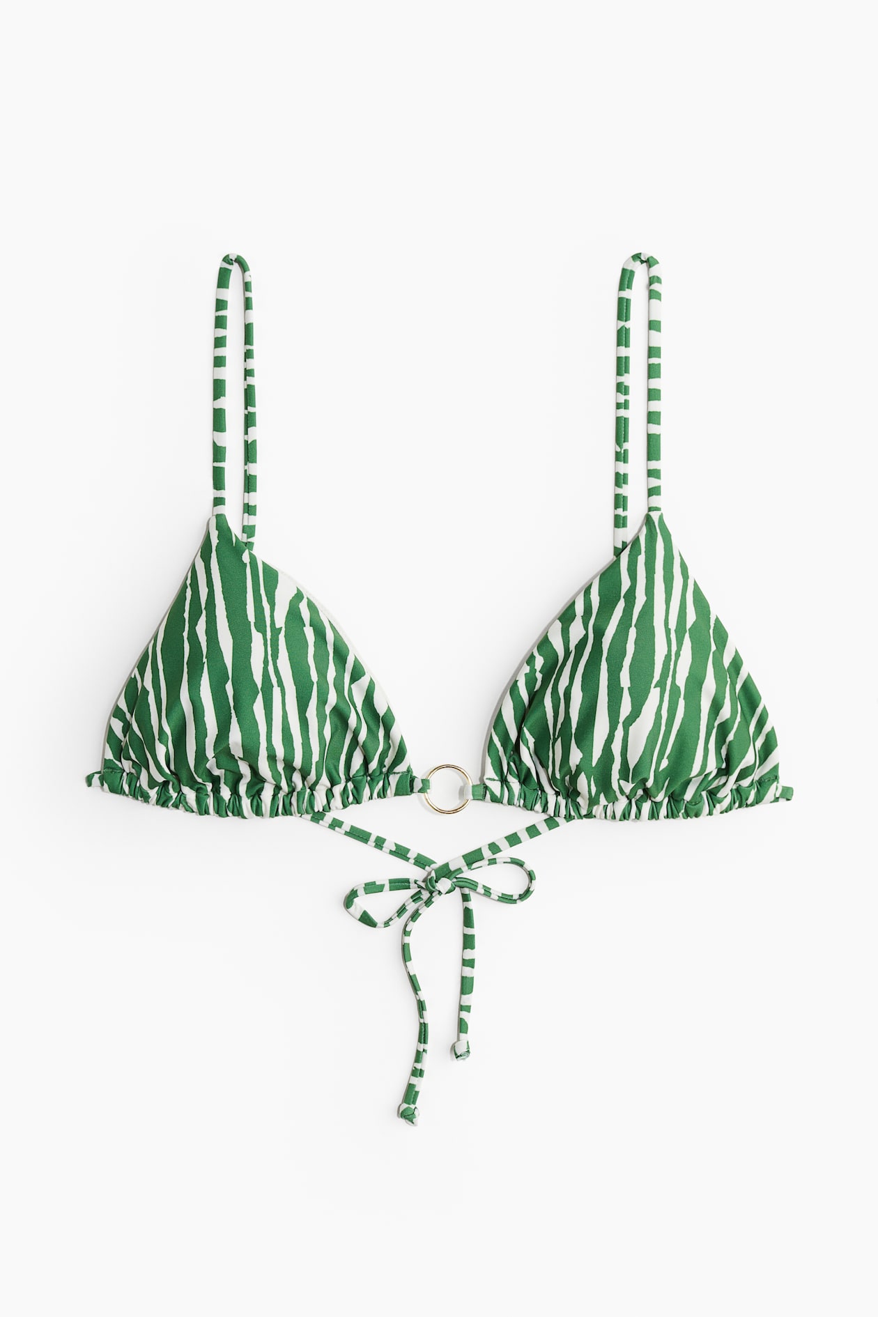 Women's Green/Patterned Padded triangle bikini top | H&M GB