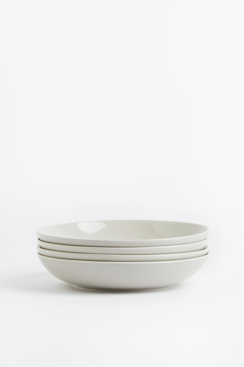 Light beige 4-pack Deep Porcelain Plates at H&M Home | H&M US