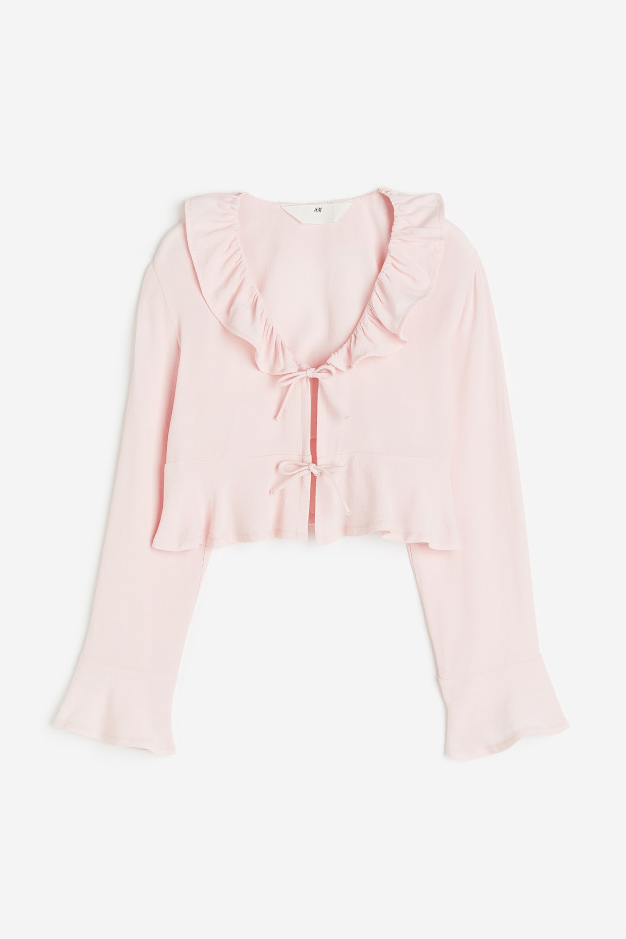 Tie-front blouse - Light pink - Kids | H&M IN