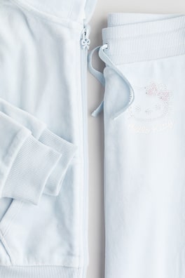 Light blue/Hello Kitty 2-piece Velour Set for kids | H&M US
