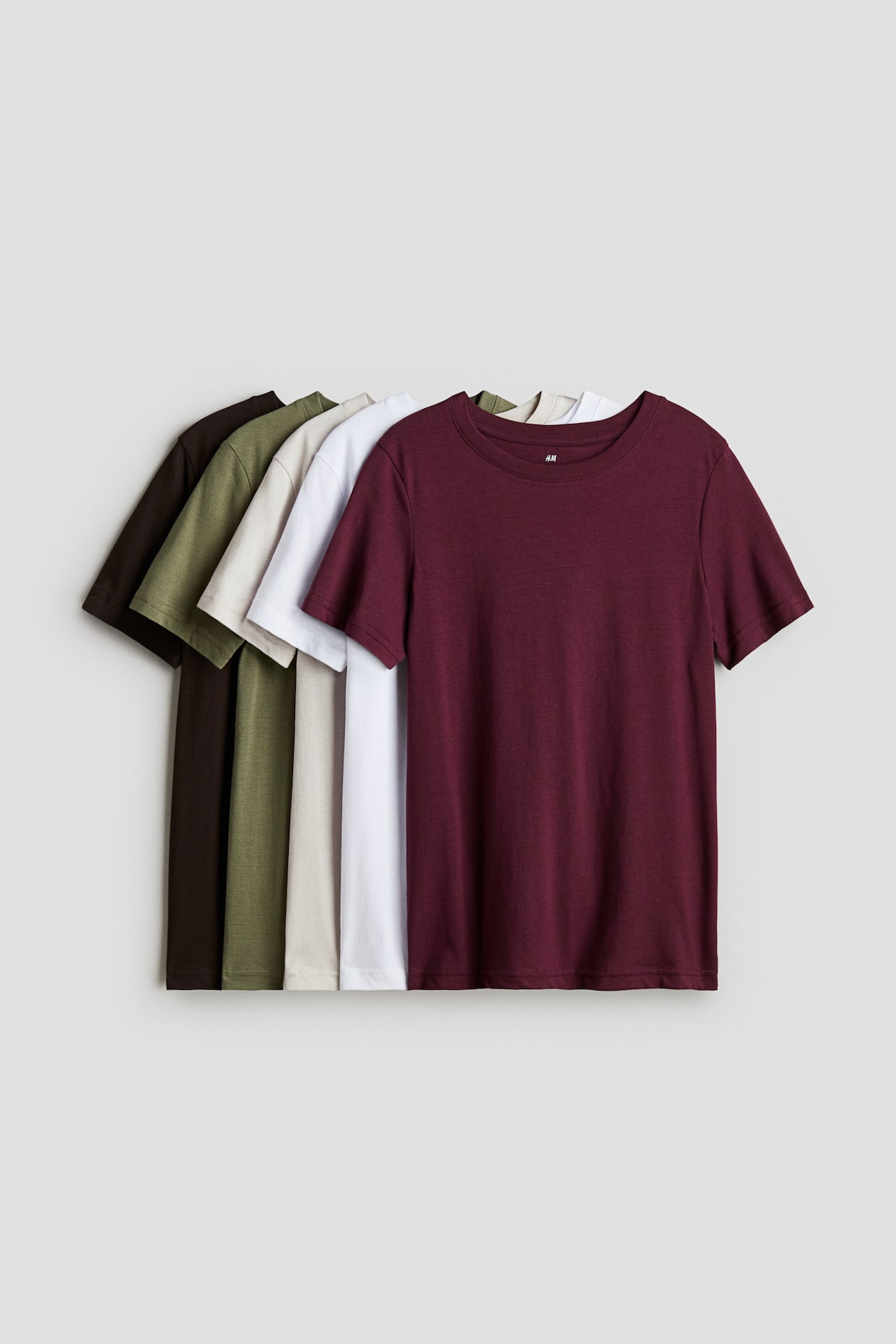 Dark red/khaki green 5-pack T-shirts for kids | H&M CA