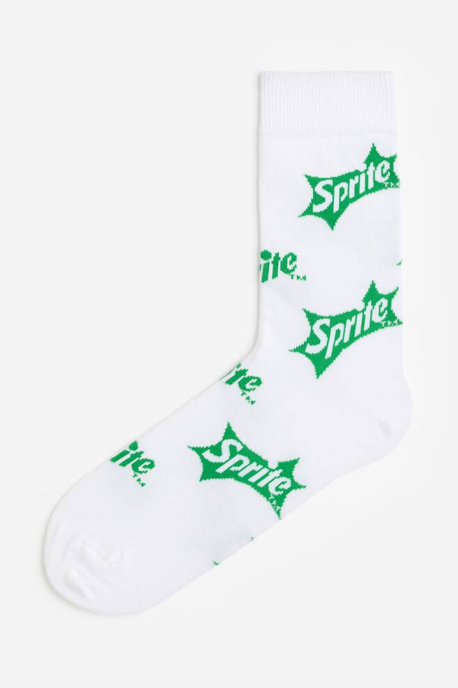 Motif-detail Socks - White/Sprite - Men | H&M US