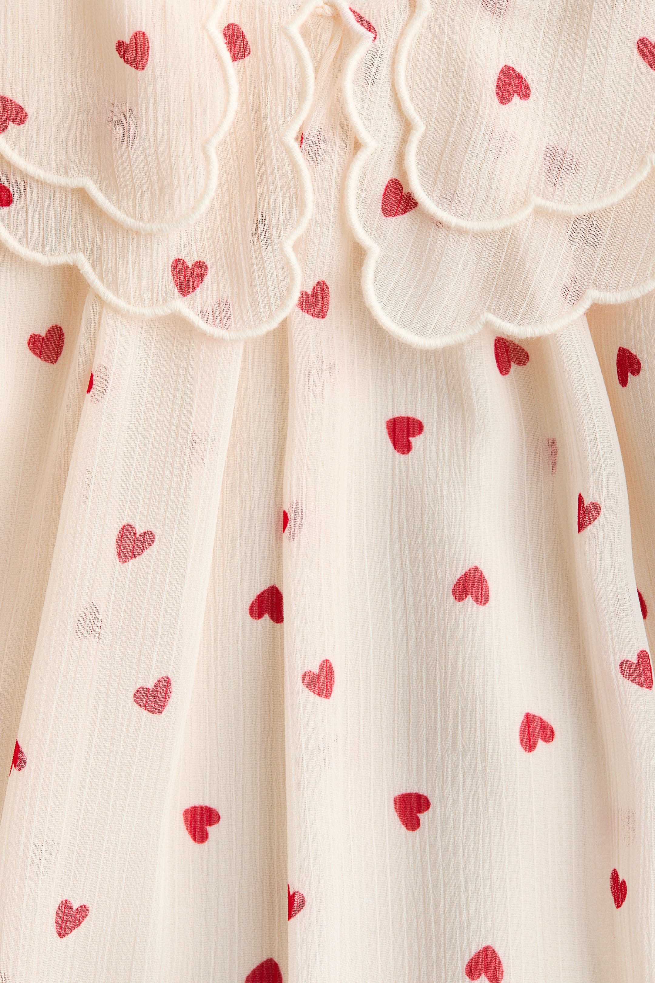 Chiffon dress - Light beige/Hearts - Kids | H&M IE