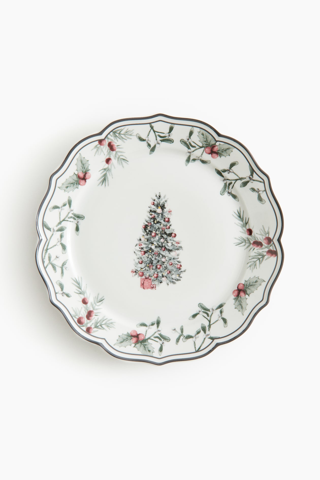 White/Christmas Porcelain Plate at H&M Home | H&M US