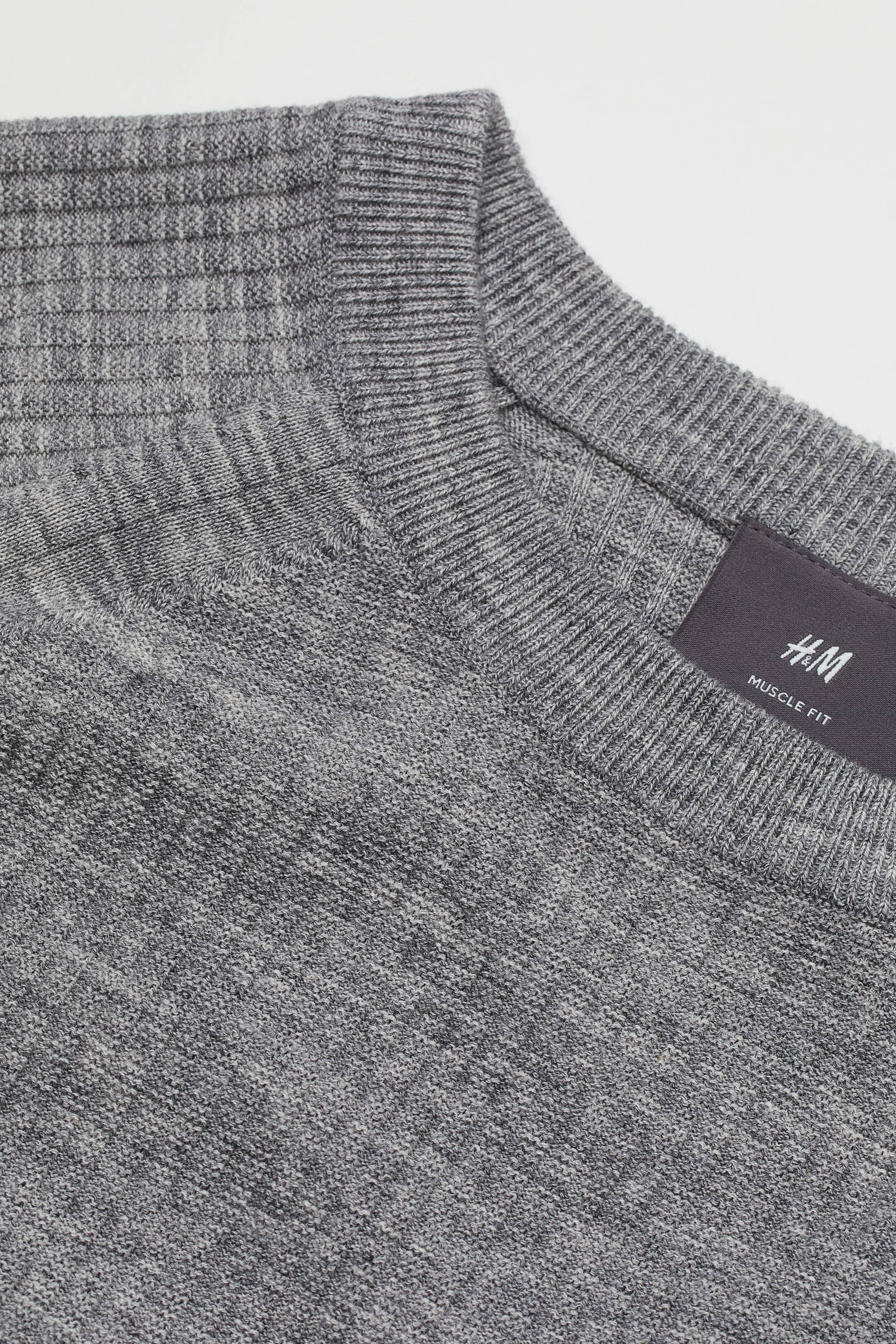 Muscle Fit Knit Sweater - Grey marle - Men | H&M AU