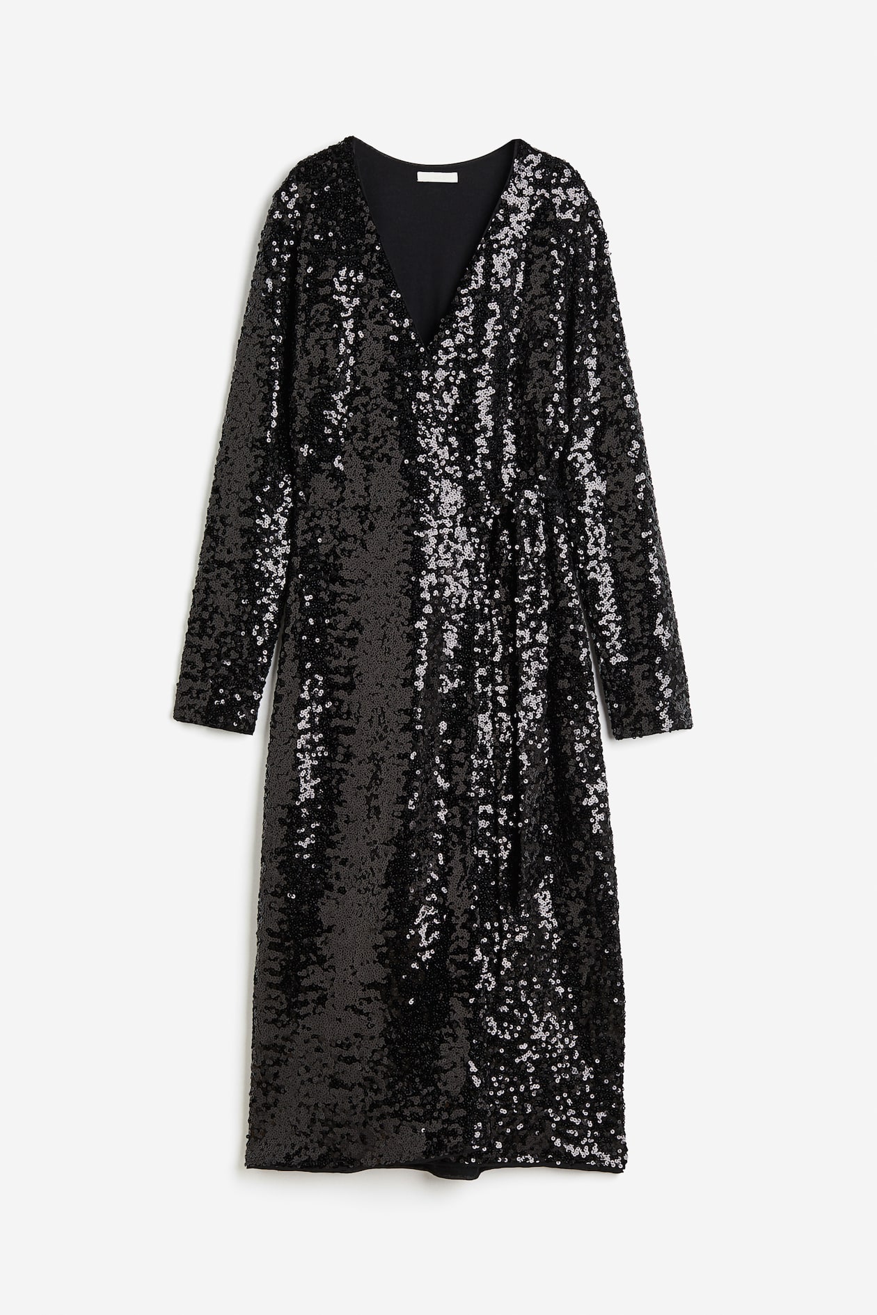 Sequined wrap dress - Black - Ladies | H&M MY