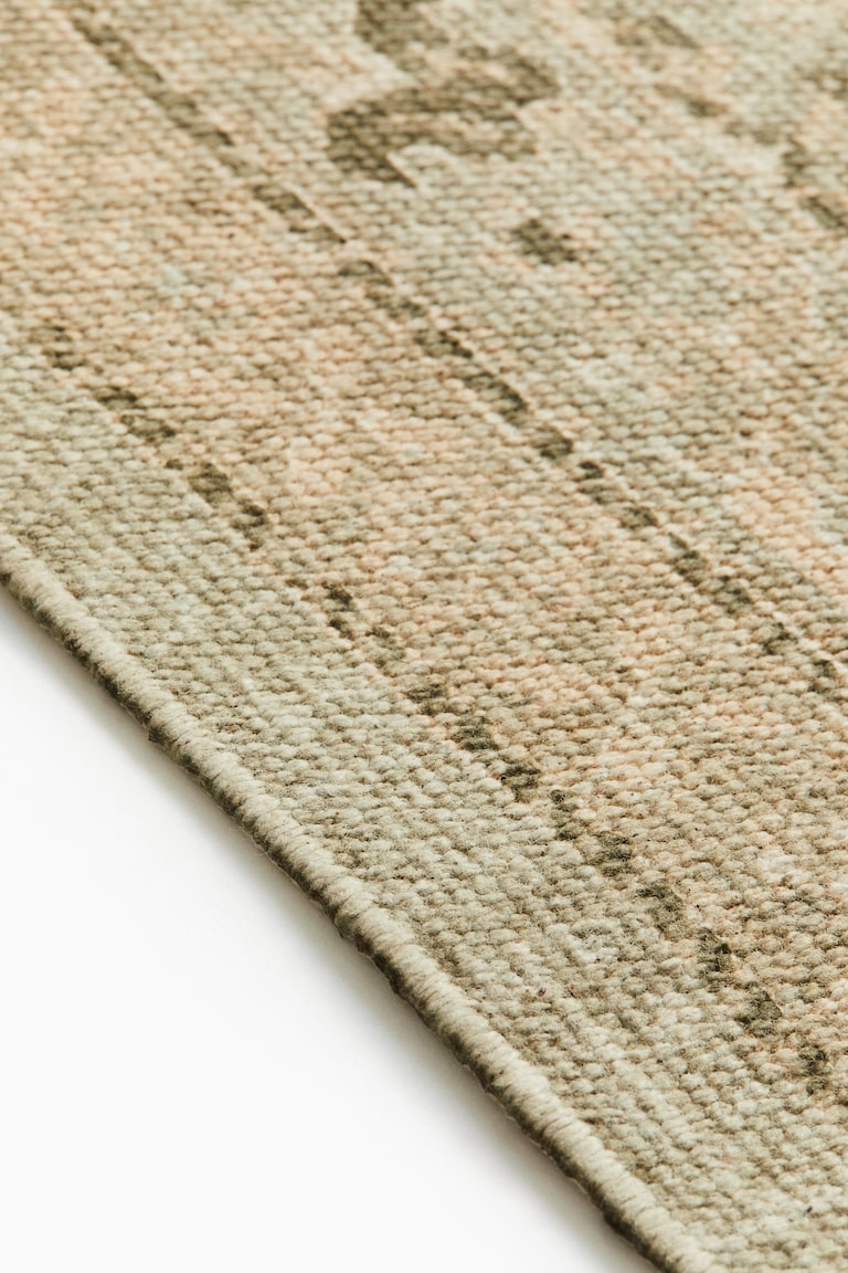 Patterned Rug with Fringe - Light dusty green/patterned - Home All | H&M US