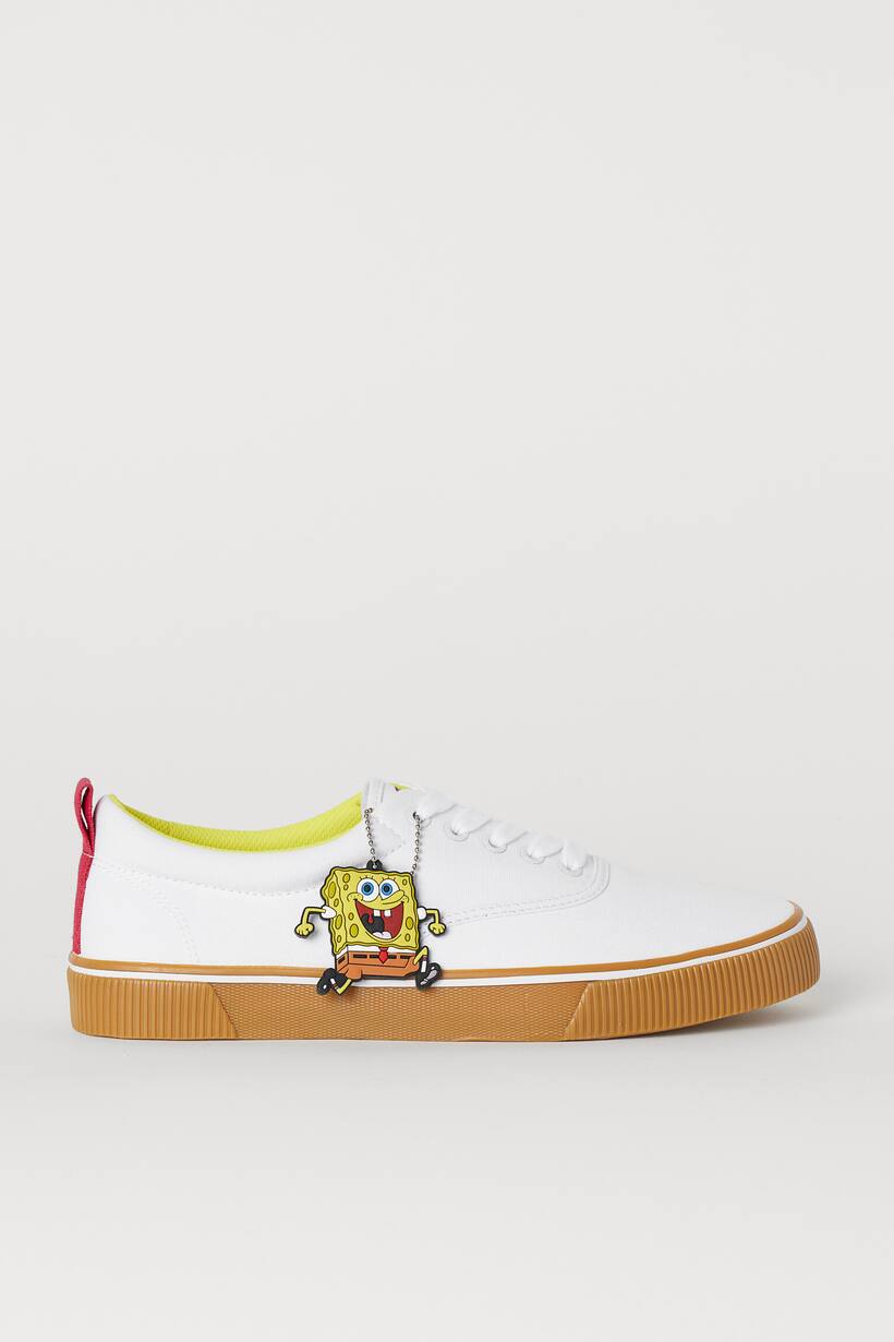 Canvas trainers - No heel - White/SpongeBob - Men | H&M GB