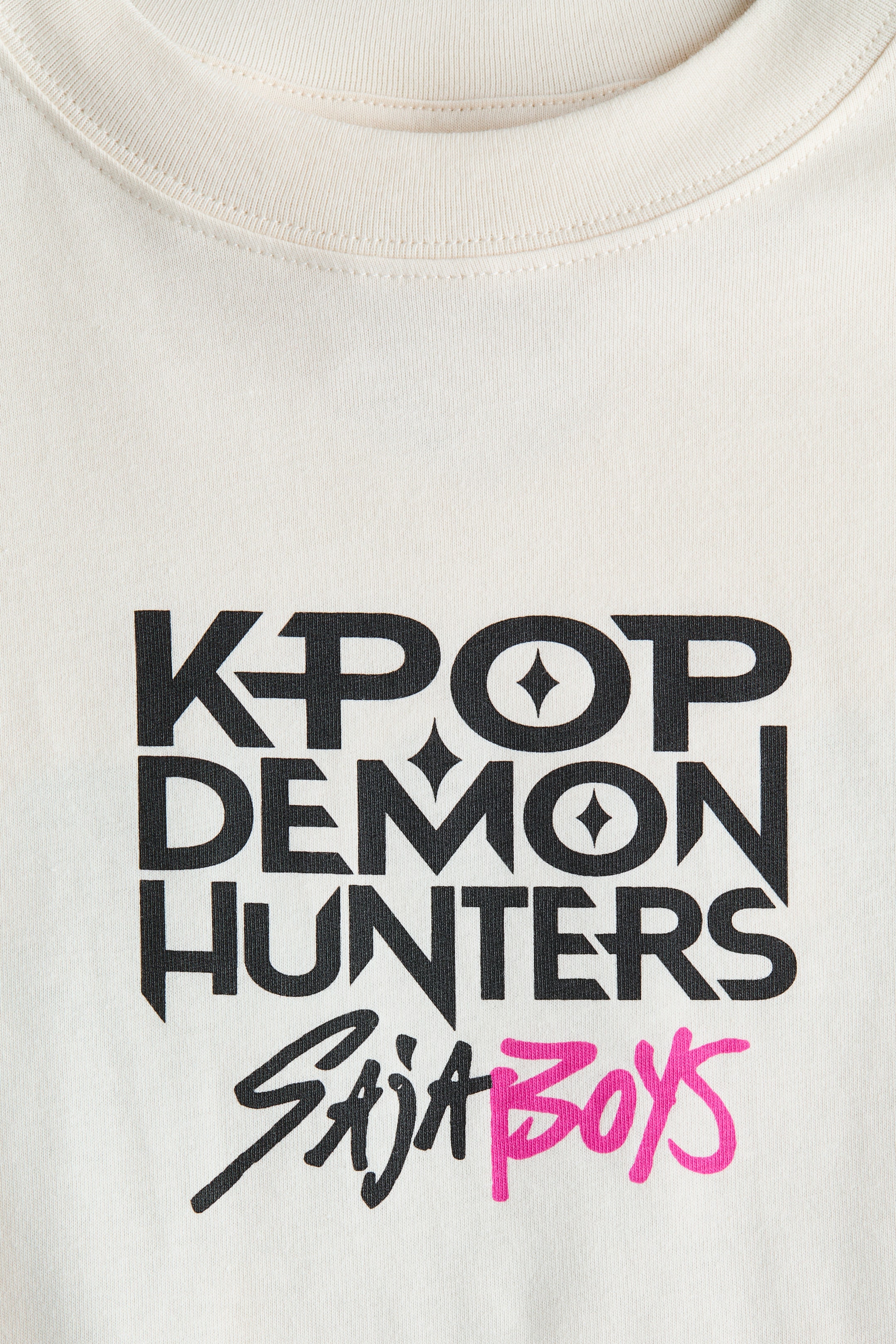 Cream/Demon Hunters Motif-detail long-sleeved T-shirt for kids | H&M GB