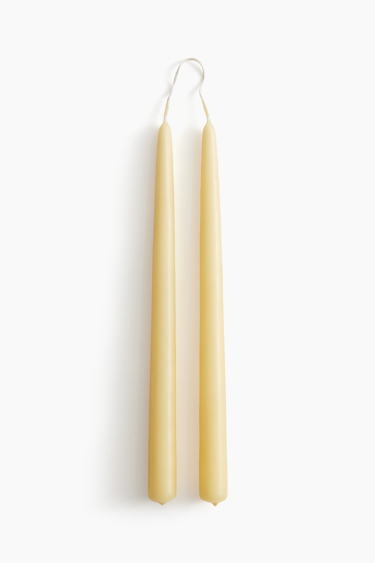 Light yellow 2-Pack Taper Candles at H&M Home | H&M CA