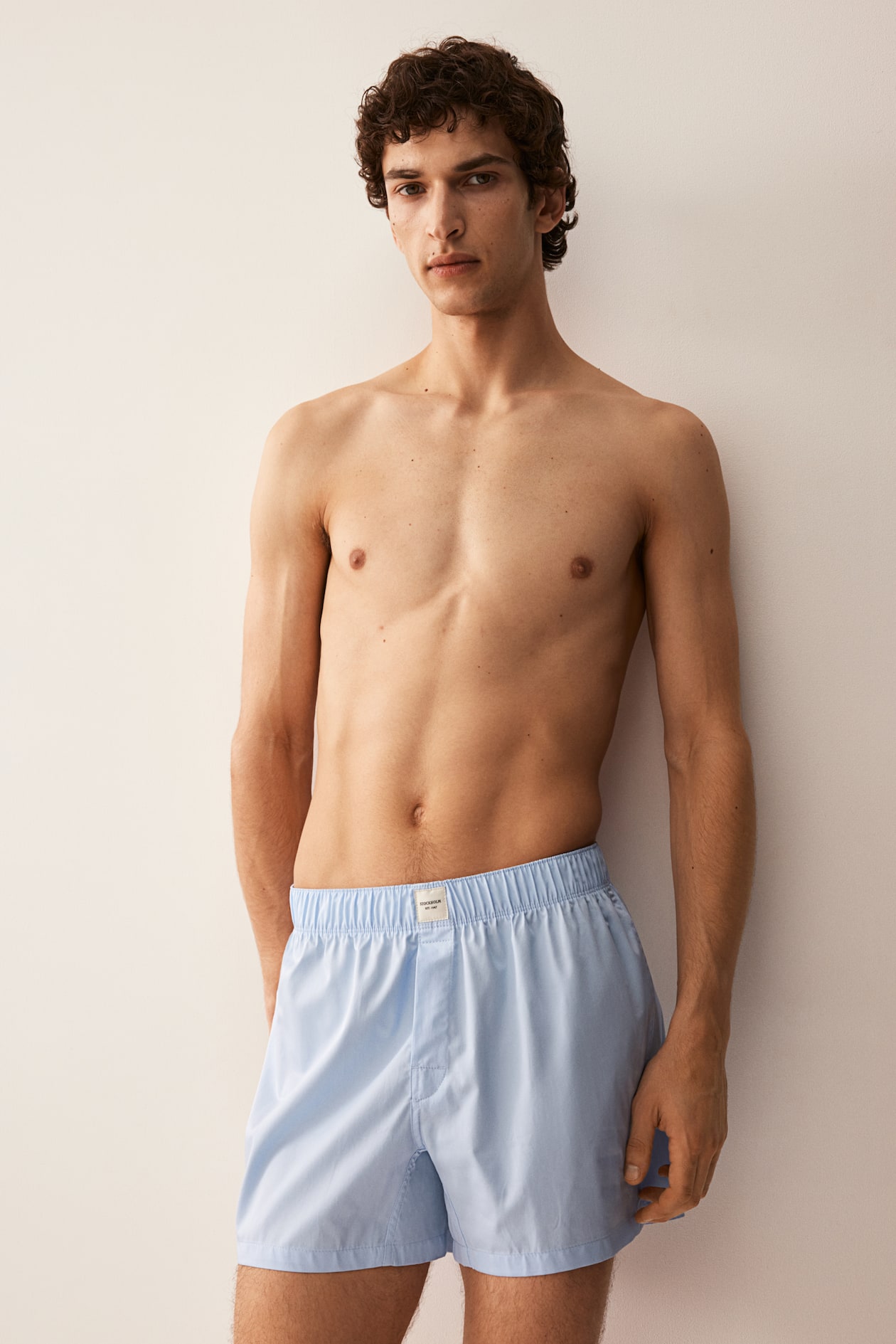 2-pack Bóxers short en satín de algodón - Azul claro - Men | H&M MX
