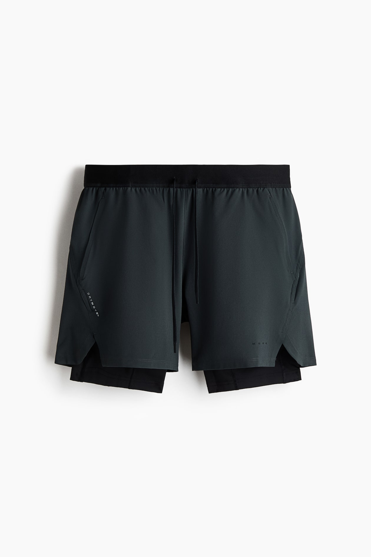 Men’s Dark grey Double-layered sports shorts with DryMove™ | H&M IN