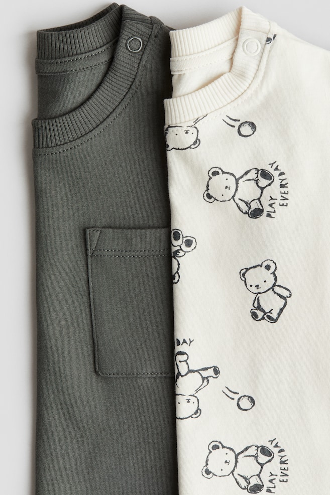 White/Play Everyday 2-pack Long-Sleeved T-shirts for kids | H&M US
