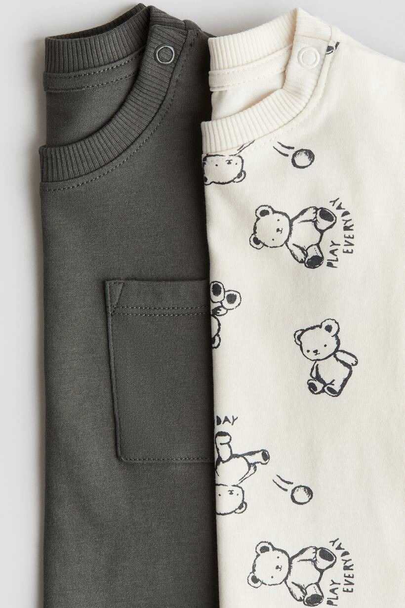 White/Play Everyday 2-pack Long-Sleeved T-shirts for kids | H&M US
