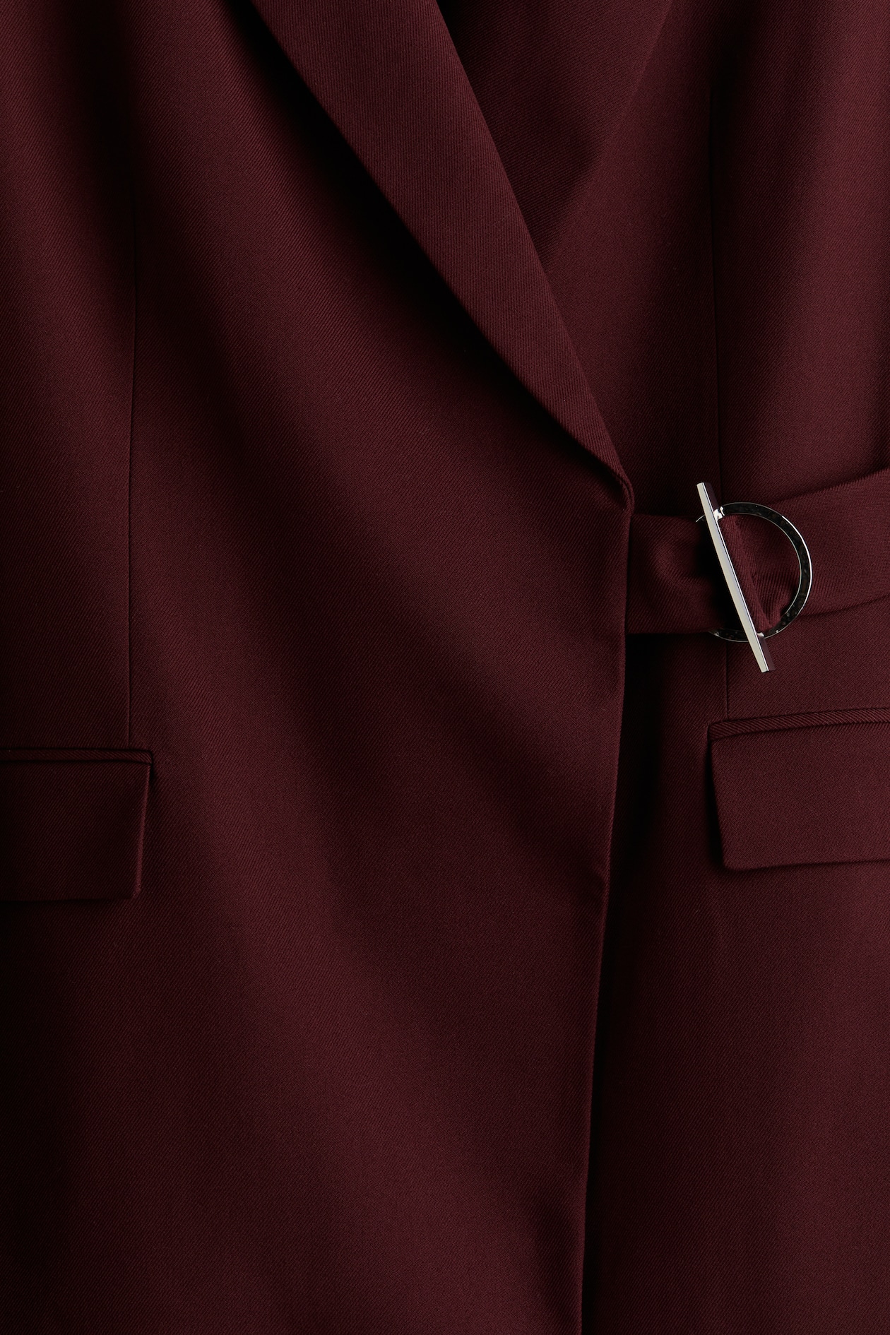 Women's Burgundy Buckle Detail Blazer Dress | H&M AU