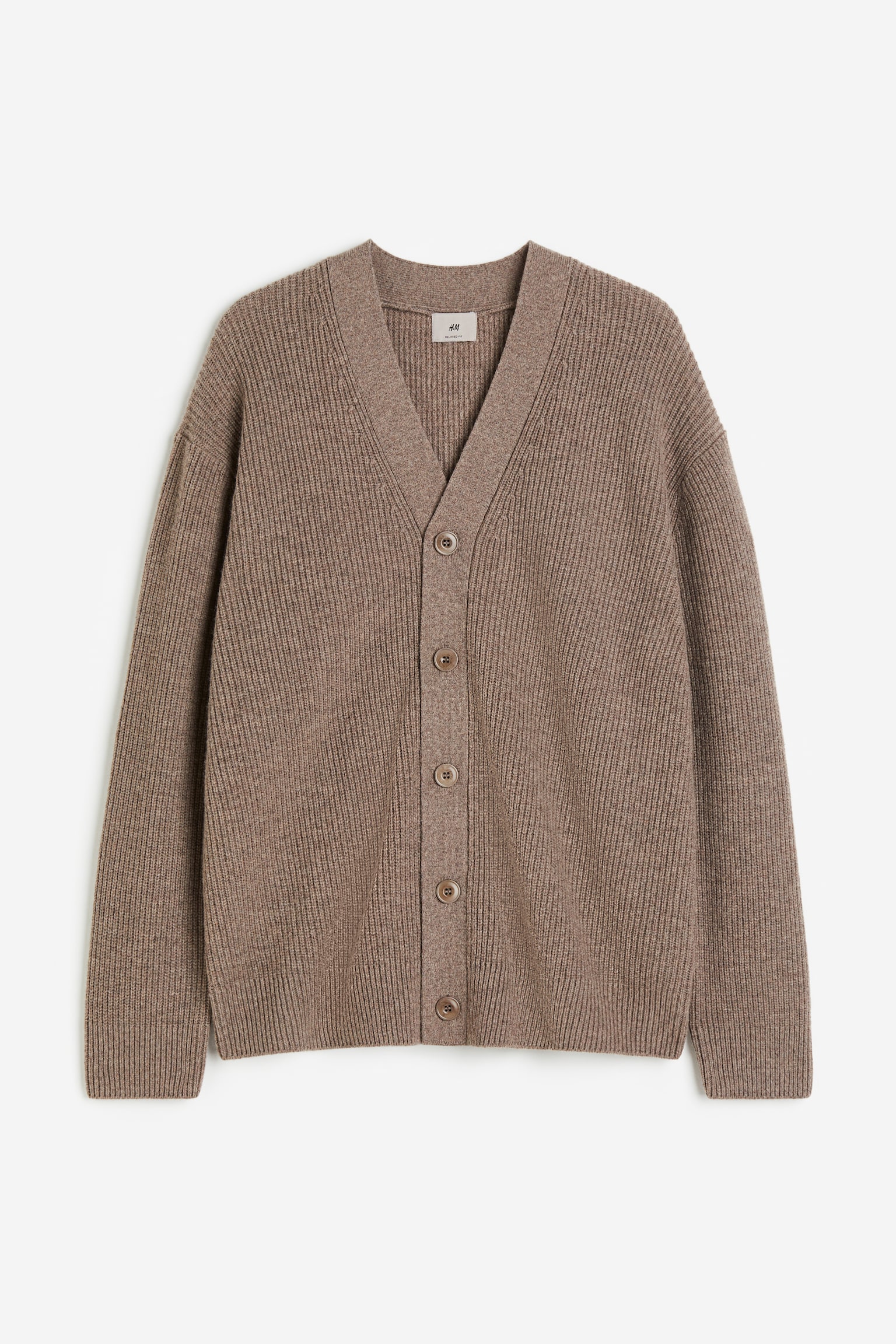 Loose Fit Wool cardigan - Dark beige - Men | H&M