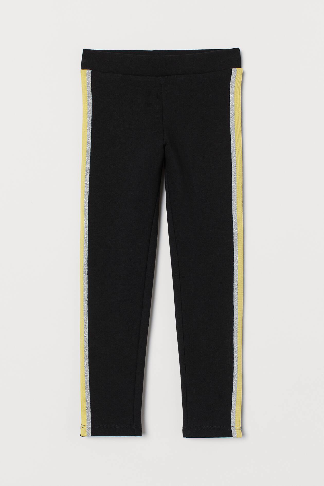 Helanke sa četkanom unutrašnjom stranom - Black/Side stripes - Kids | H ...