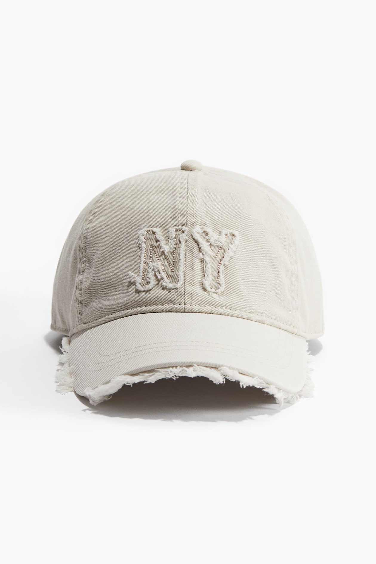 Women's Light beige/NY Appliquéd Cotton Cap | H&M US