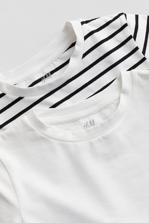 White/black striped 2-pack T-shirts for kids | H&M US
