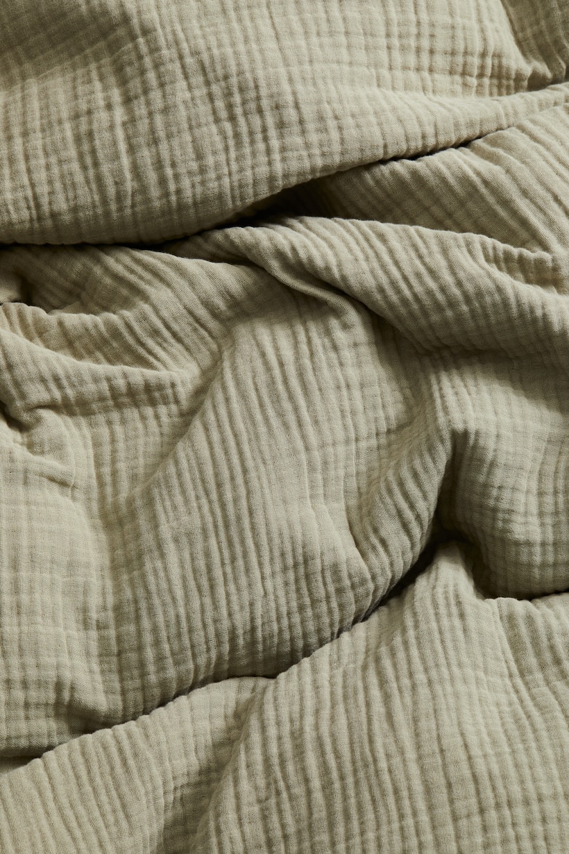 Muslin King/Queen Duvet Cover Set - Light dusty green - Home All | H&M US